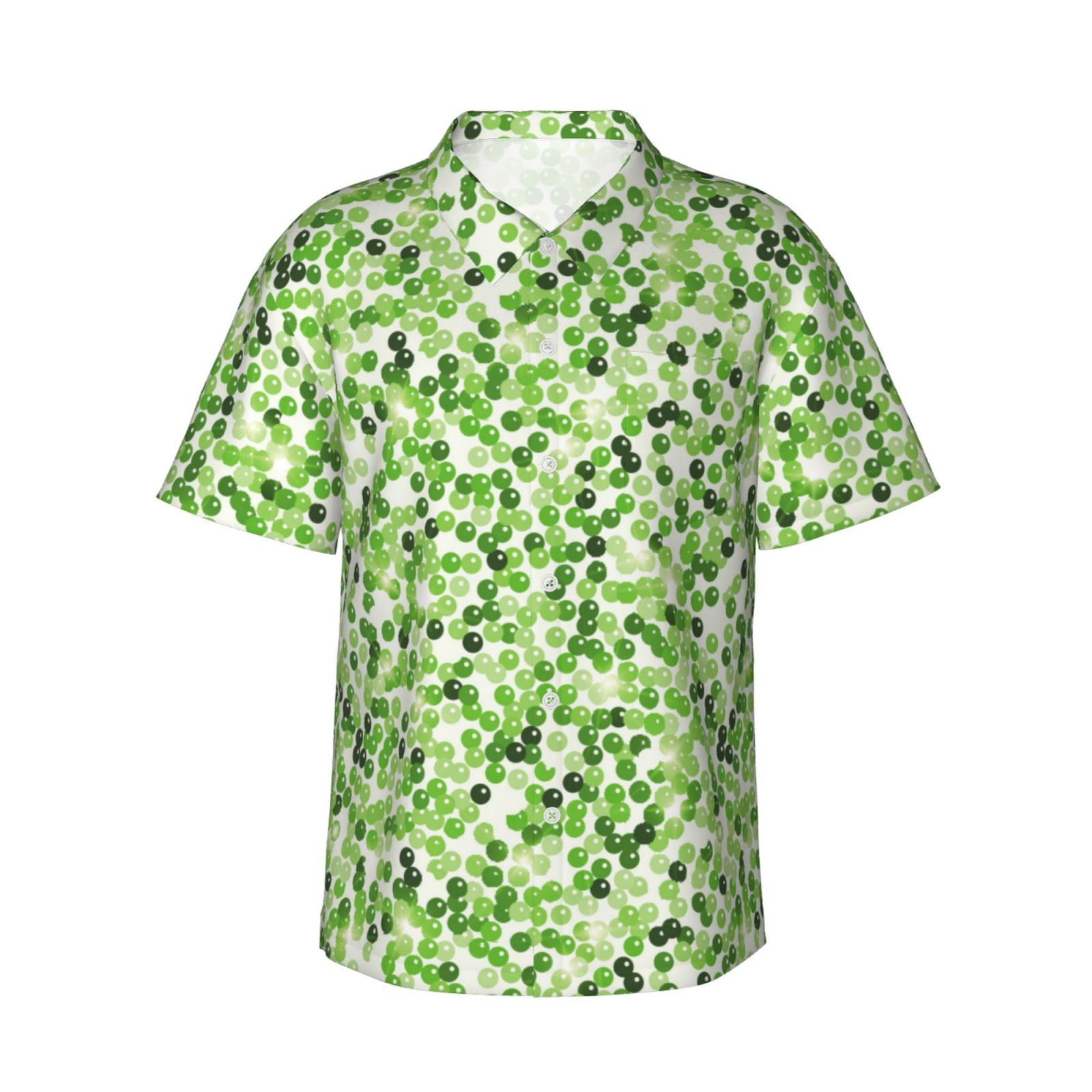 hawaiian shirt for men - Teal Glitter Patterns Tropical Short Sleeve ...
