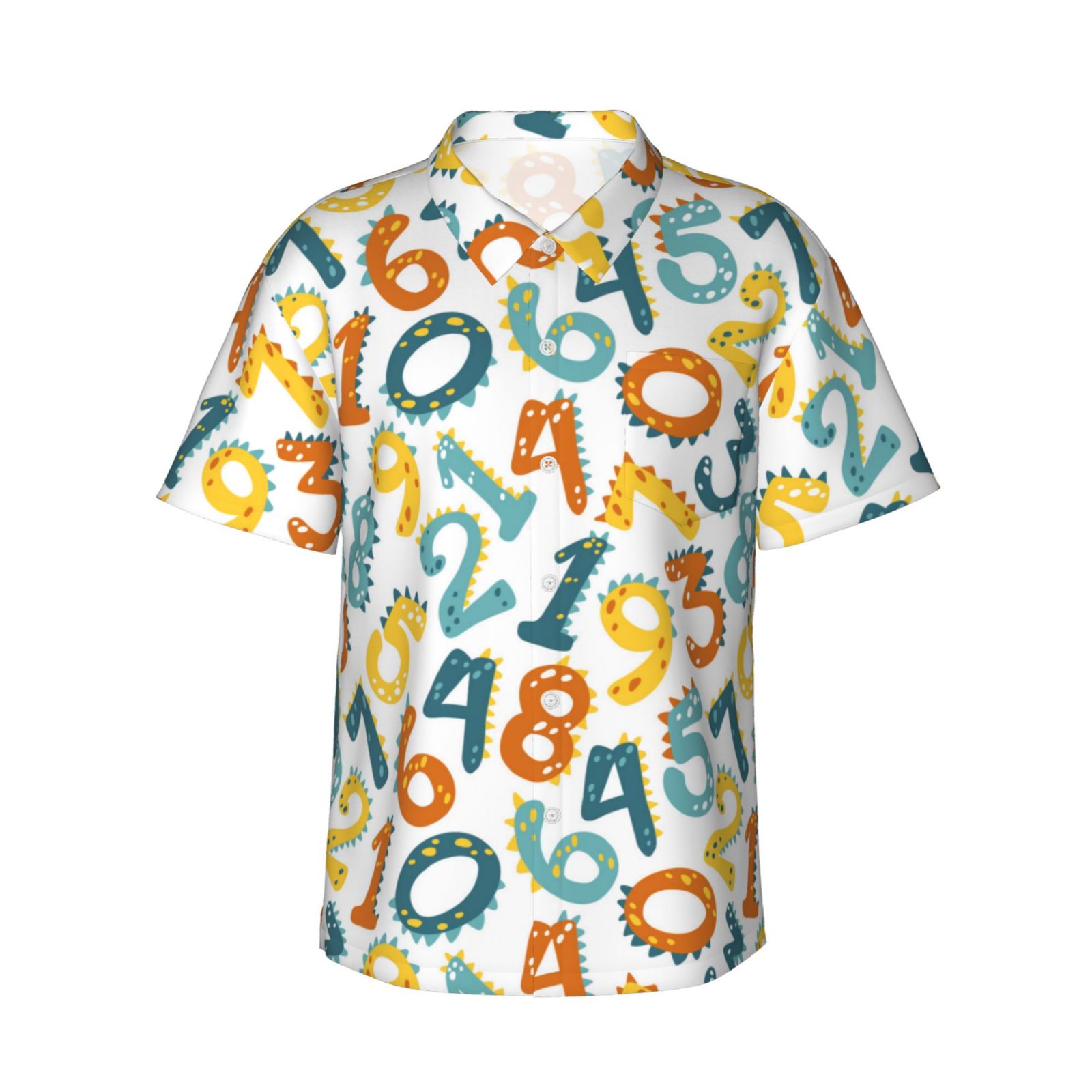 hawaiian shirt for men - cartoon Math number Print Tropical Short ...