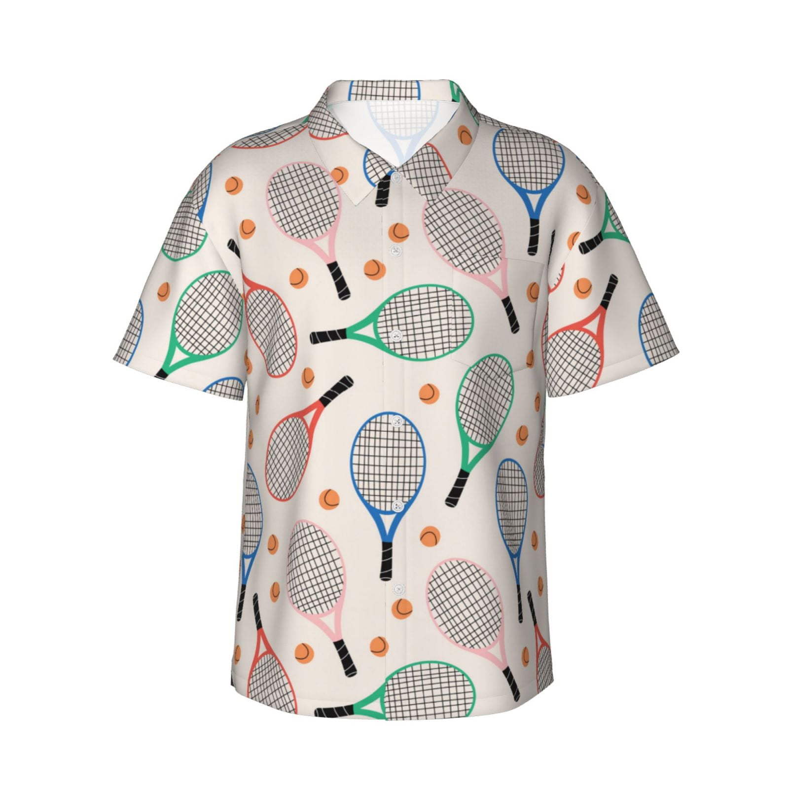 hawaiian shirt for men - cute tennis racket Tropical Short Sleeve ...
