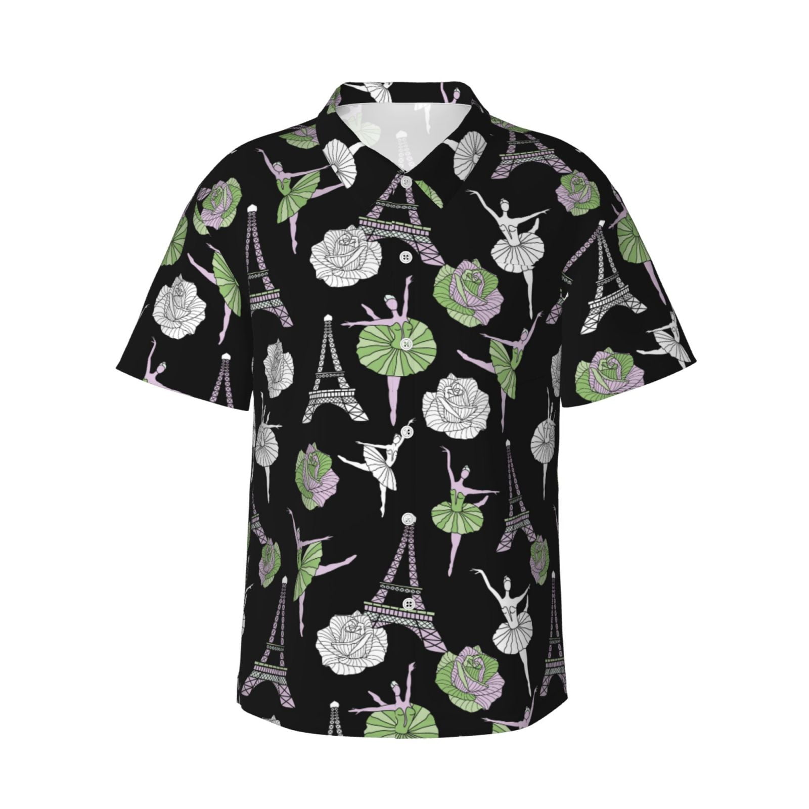 hawaiian shirt for men - flower Tower ballet Tropical Short Sleeve ...