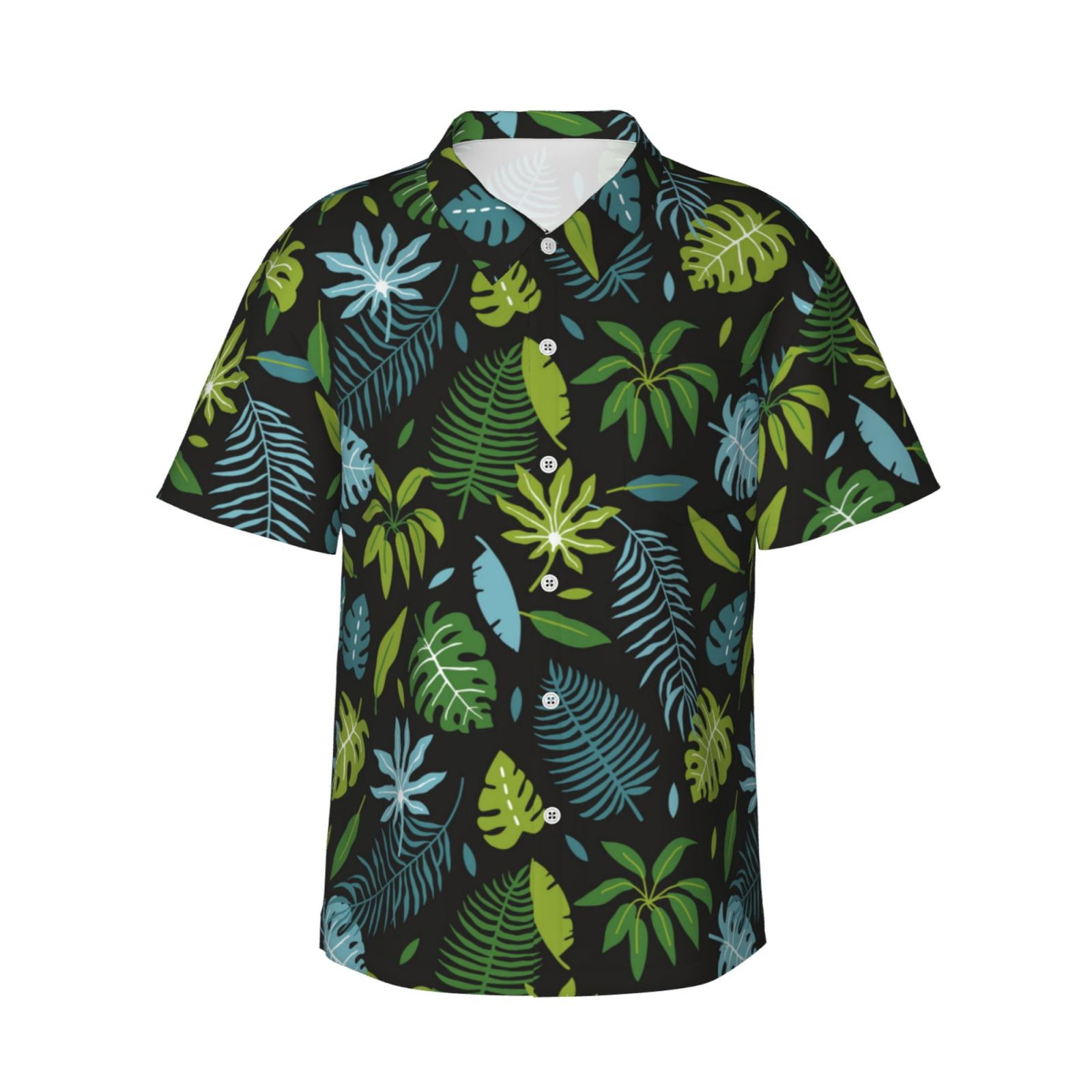 hawaiian shirt for men - palm leaves_D Tropical Short Sleeve Button ...