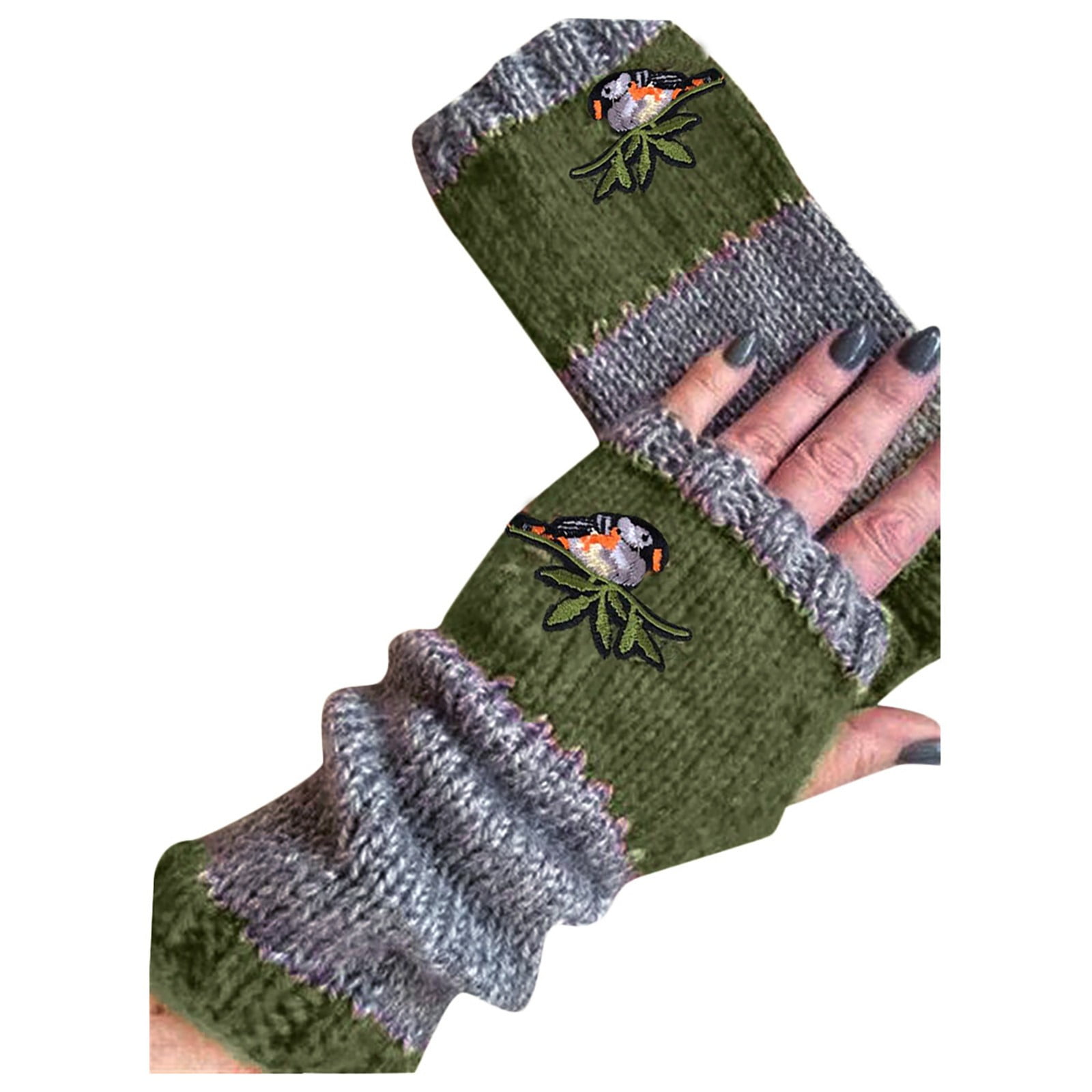 haxmnou fingerless gloves for women half finger gloves winter stretchy ...
