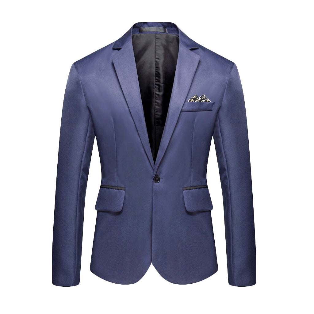 haxmnou men's tuxedo jacket notched lapel one button suit blazer for ...