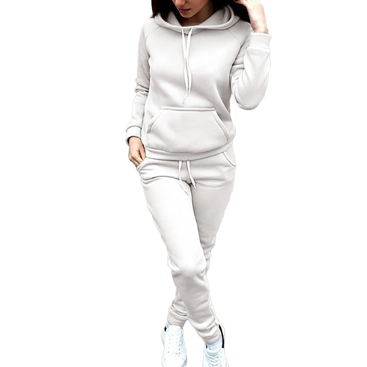 haxmnou womens sweatsuits tracksuit two piece outfits casual solid ...