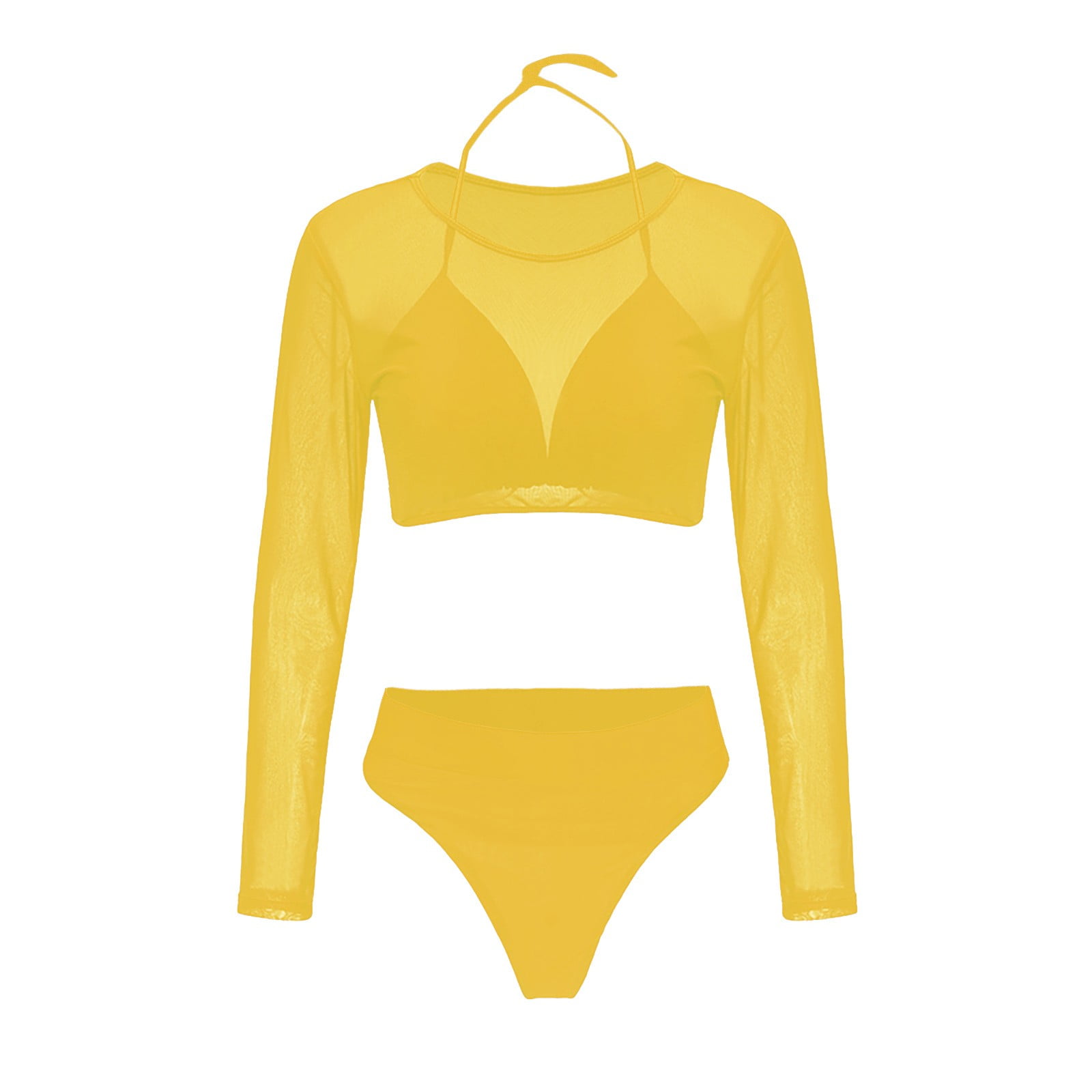 Hcuribad High Waisted Bikini 2024 Hot Sale Ladies Solid Summer Sexy