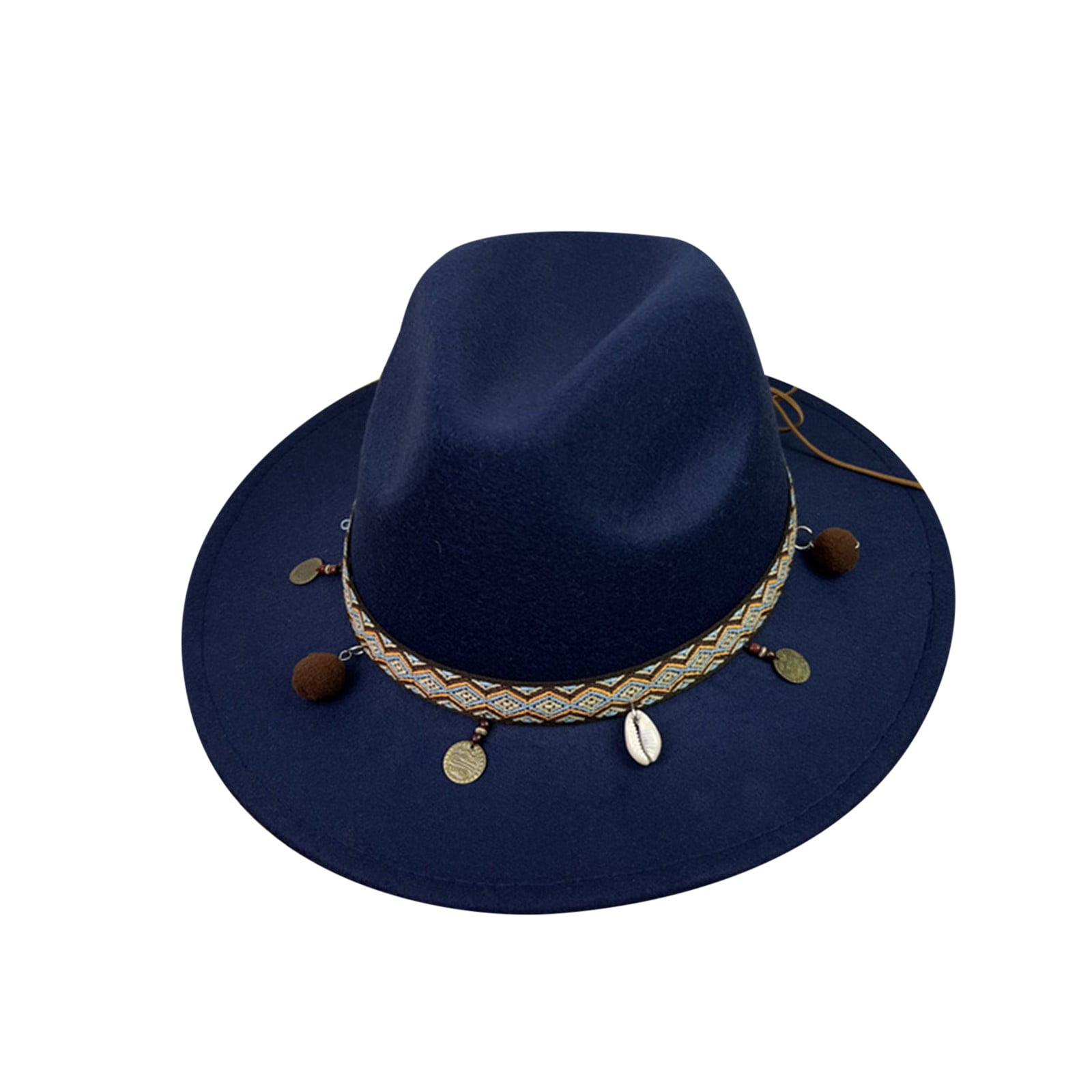 hcuribad Cowboy Hat,New 2024 Unisex Panama Flat Rim Large Brim ...