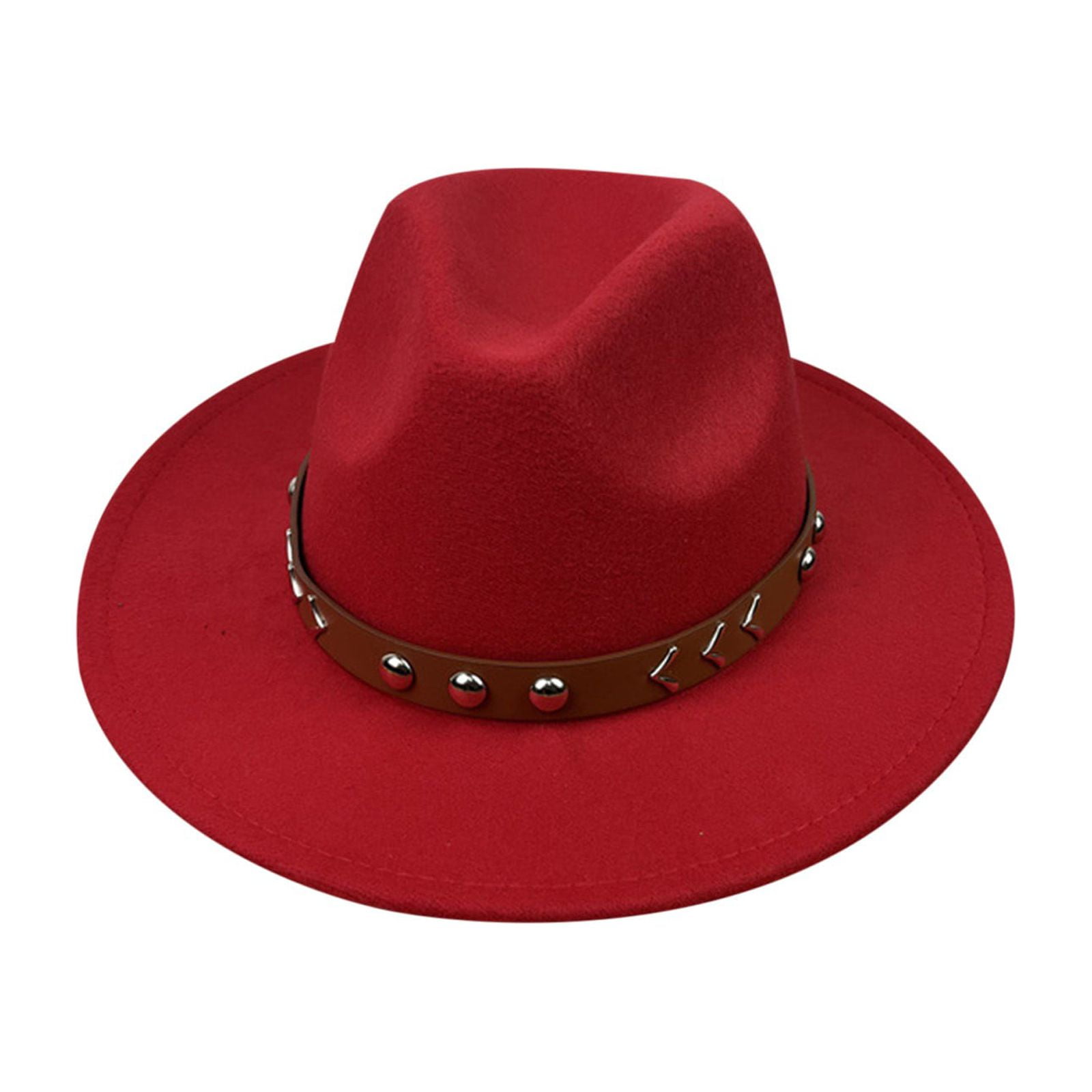 hcuribad Cowboy Hat,New 2024 Unisex Panama Flat Rim Large Brim ...