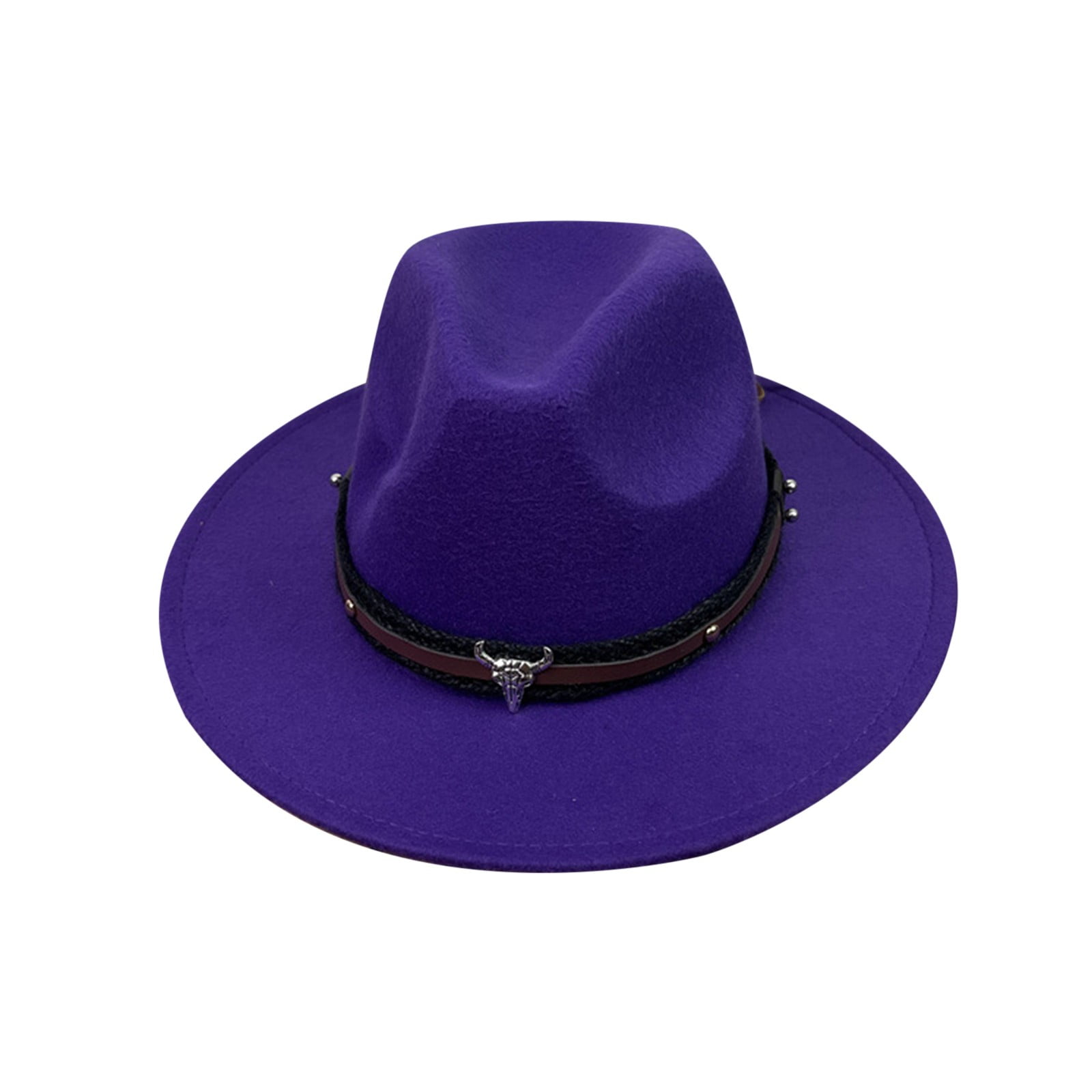 hcuribad Cowboy Hat,New 2024 Unisex Panama Flat Rim Large Brim ...