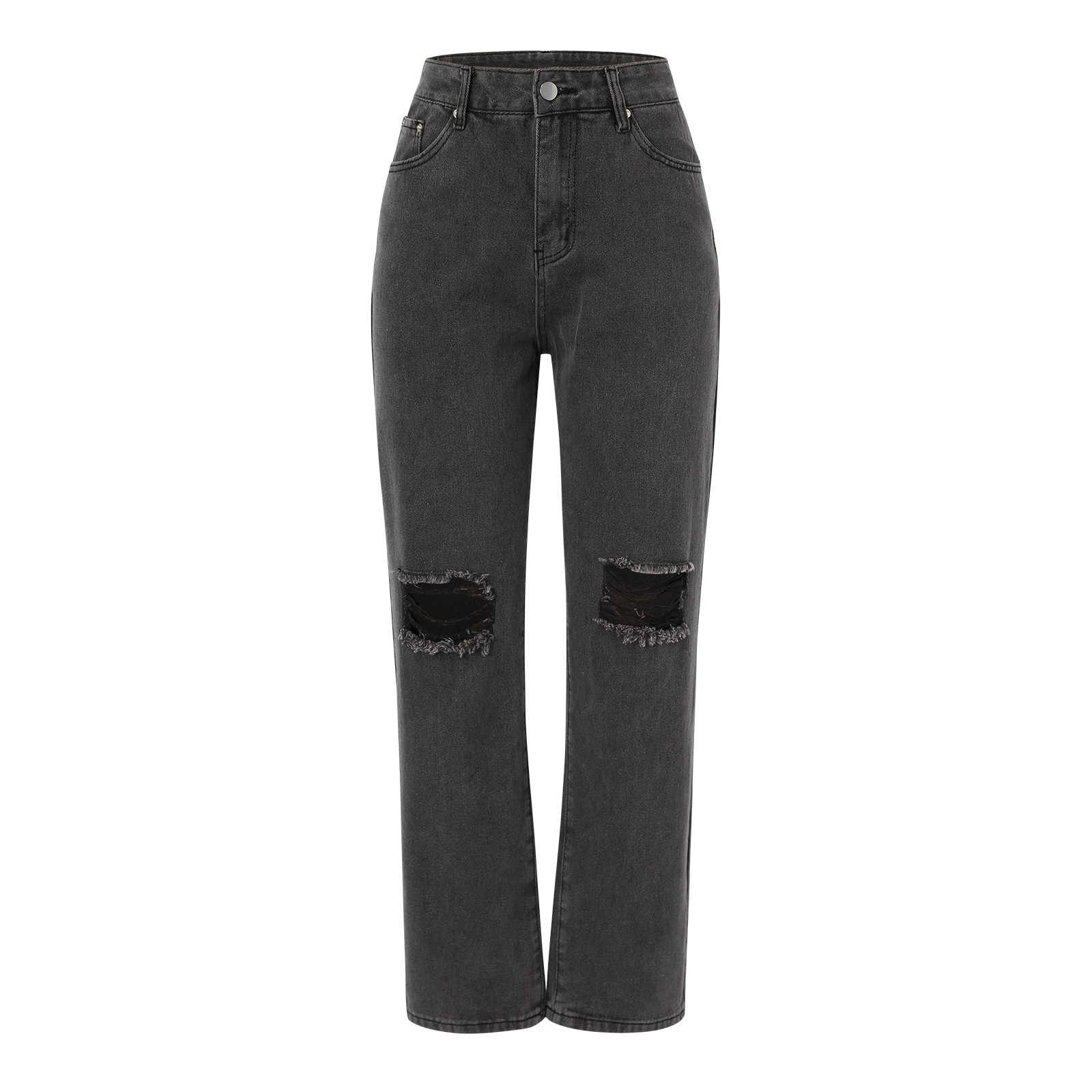 hcuribad Ripped Jeans,2024 New Women's Casual Loose Button Slim Wide ...