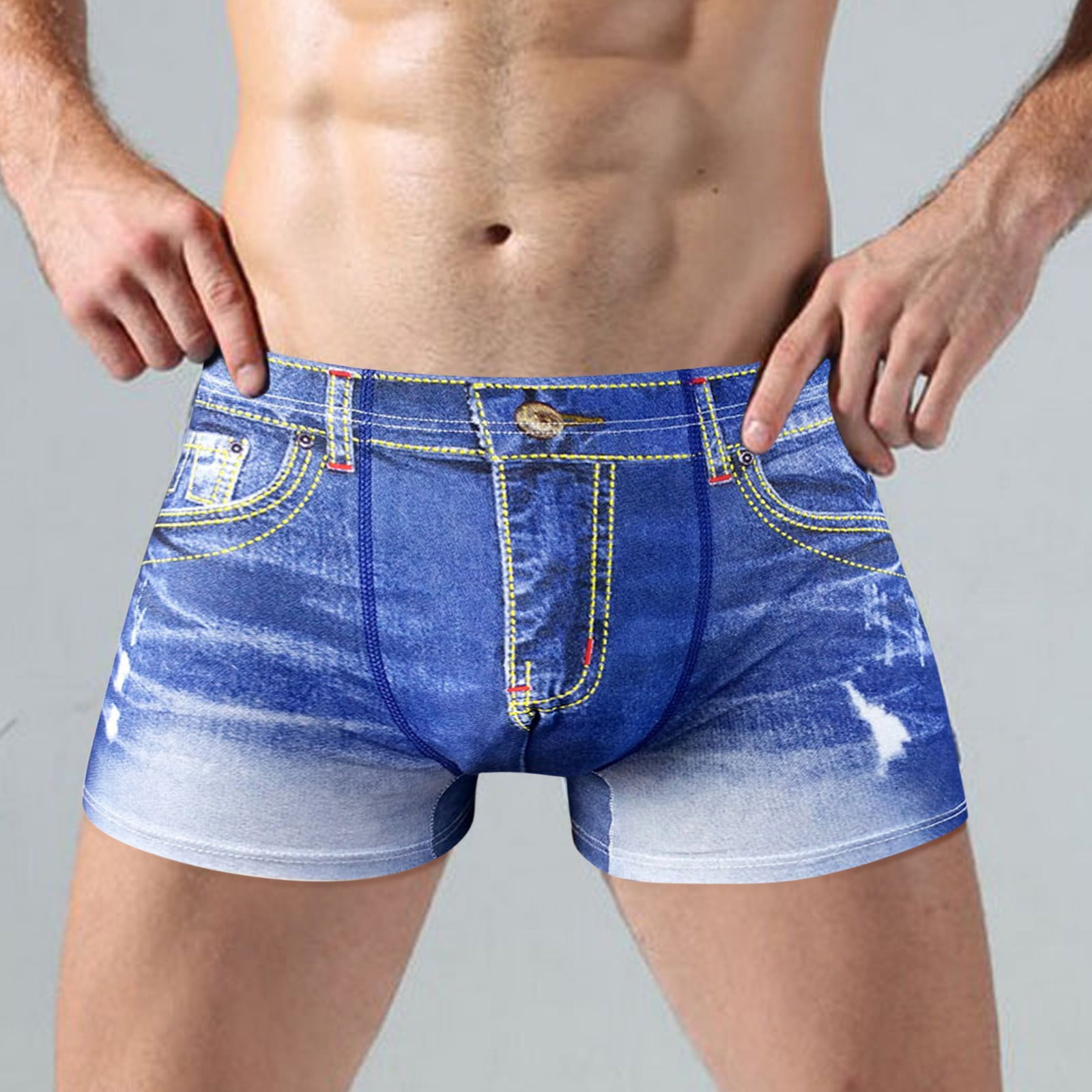 Hcuribad Mens Underwear 2024 New Mens Breathable Solid Sexy Low Waist