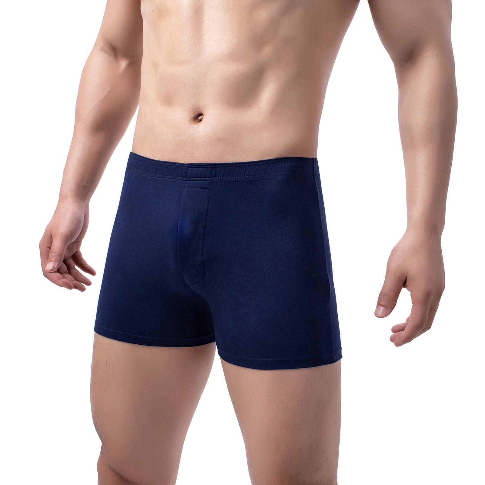 Hcuribad Mens Underwear Mens Long Boxer Pants Low Waist Cotton Big Bag