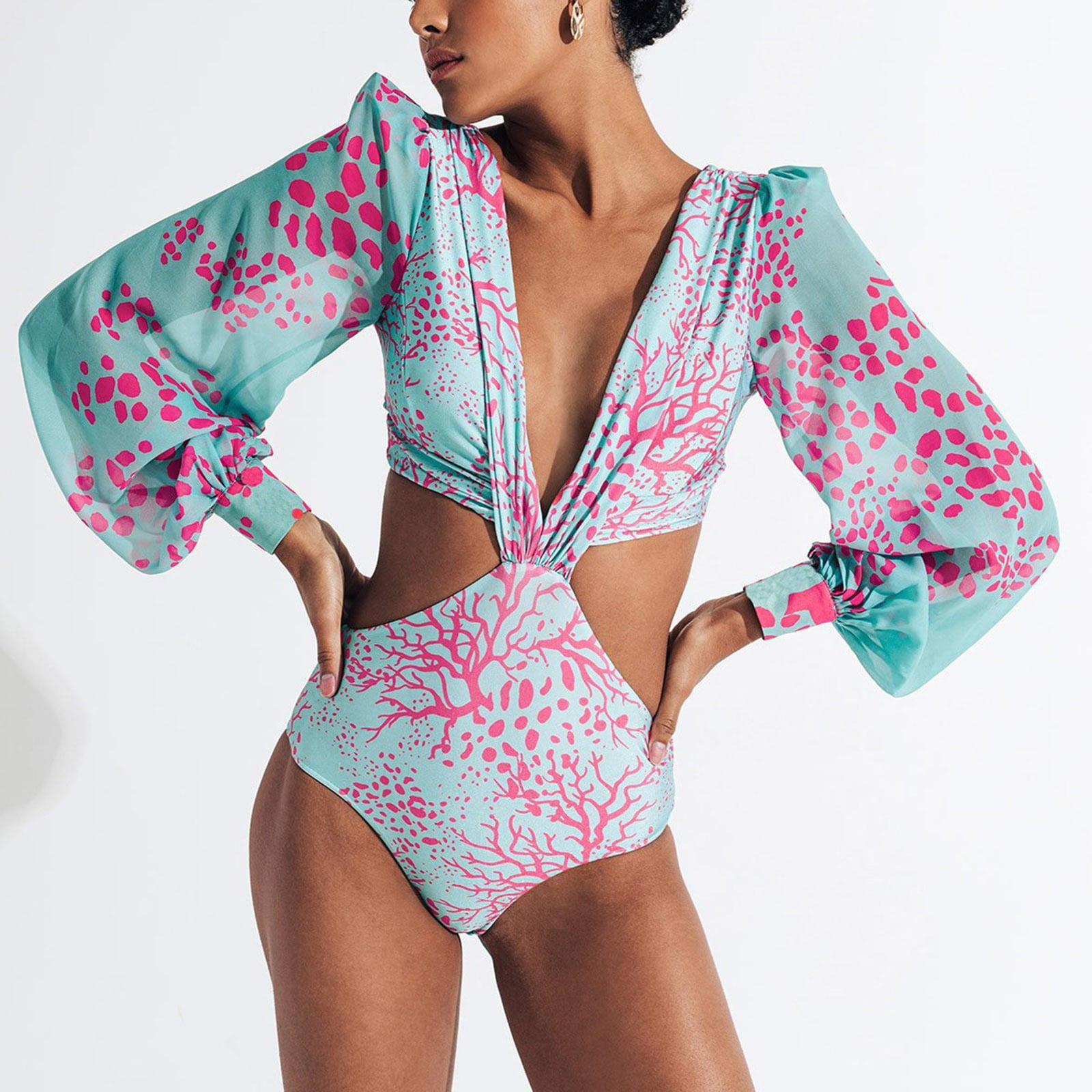 Hcuribad Swim Suits 2024 2024 Summer New Womens Solid Color Sexy Slim