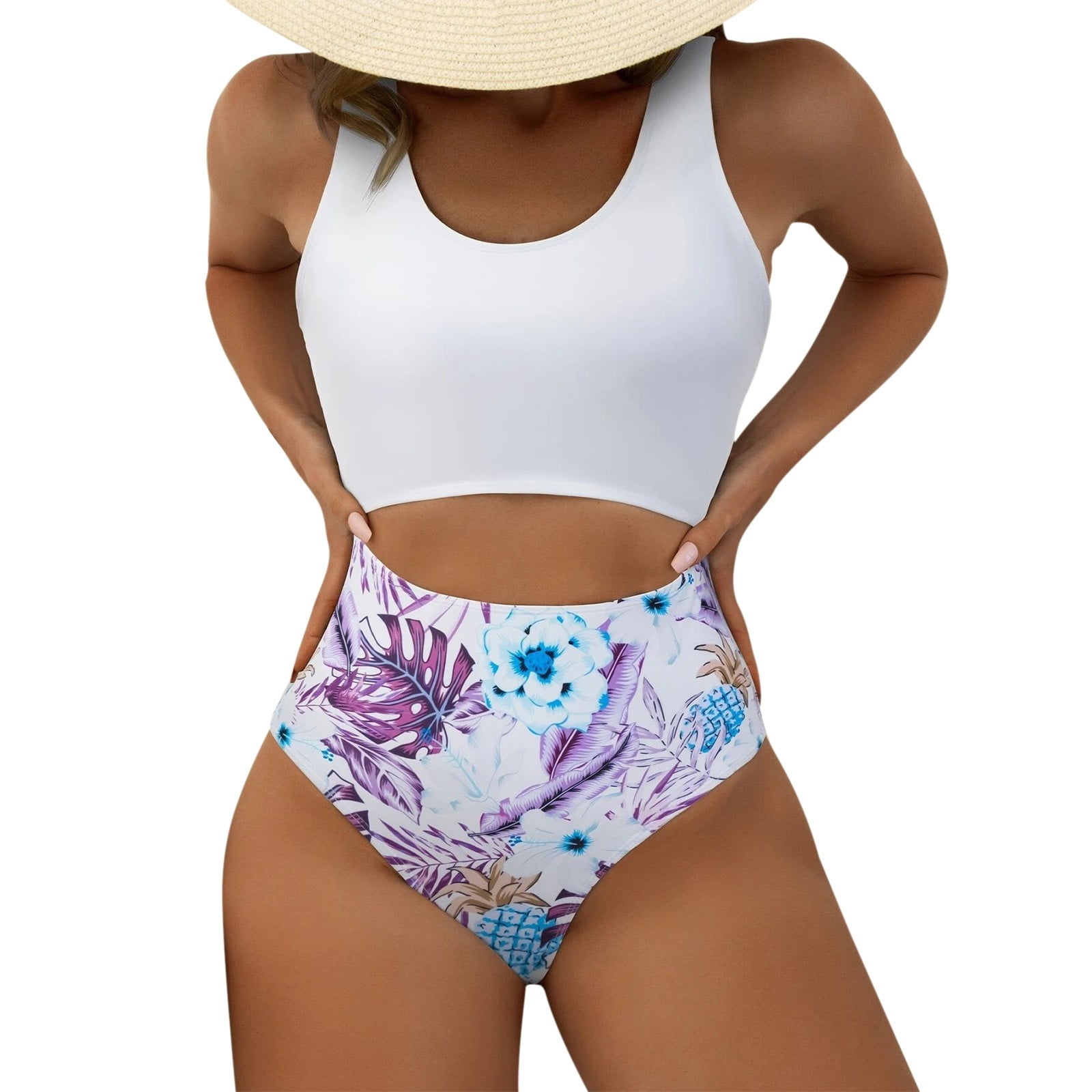 Hcuribad Swim Suits 2024 Womens Abstract Floral Print Cover Up