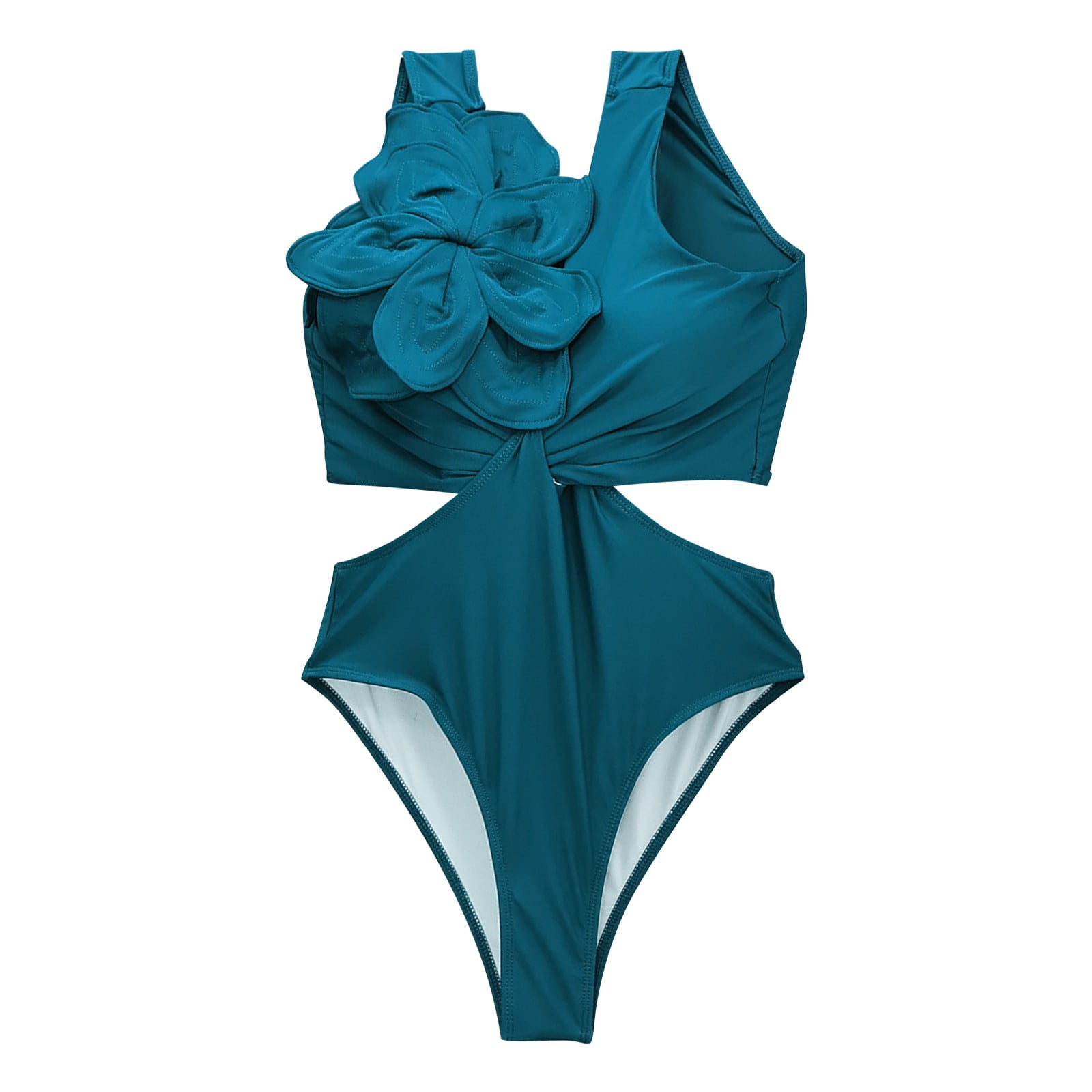 Hcuribad Swim Suits 2024 Womens Sexy Solid Color Ruffle Floral Kink