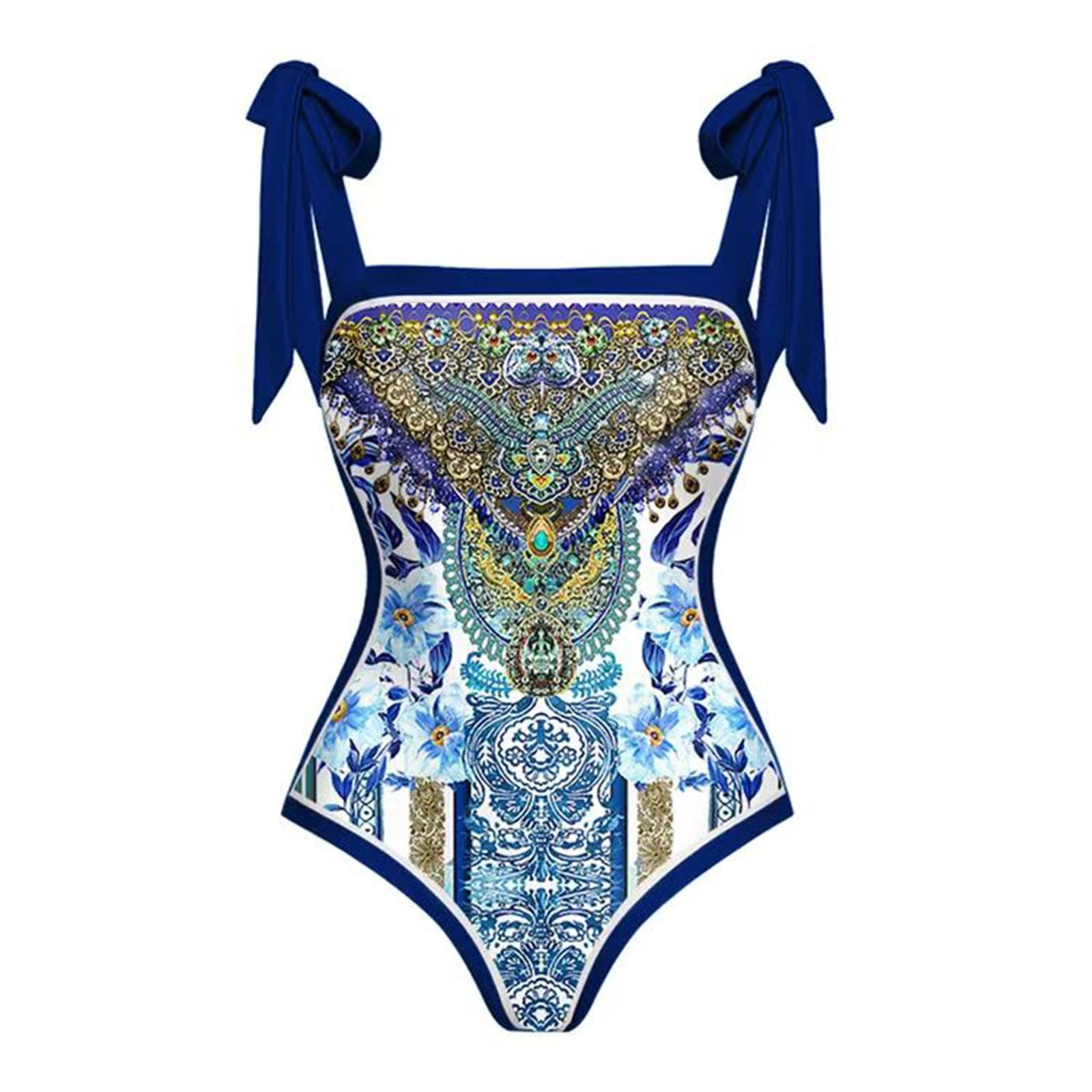 Hcuribad Swim Suits 2024 Womens Solid Color Striped V Neck