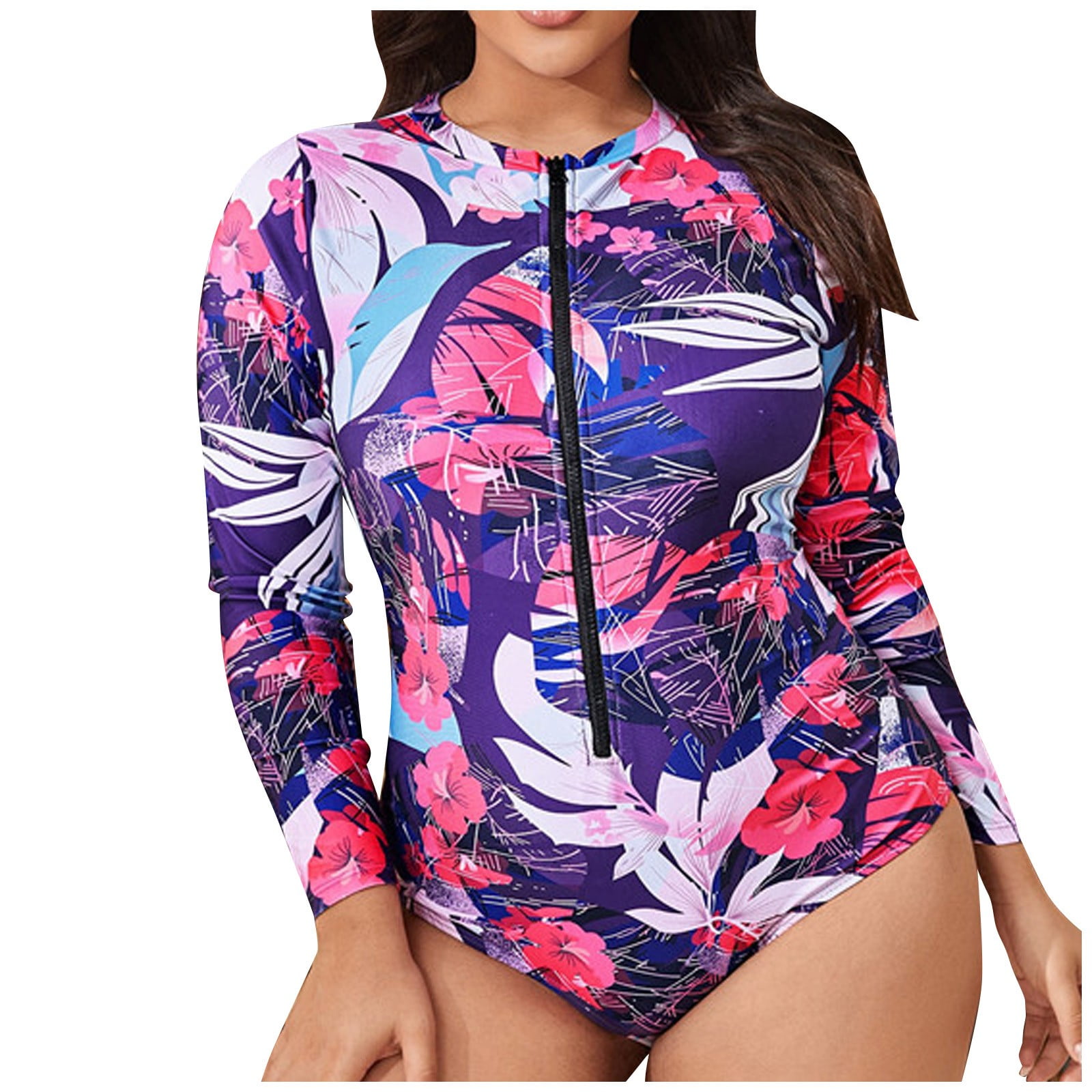 Hcuribad Swim Suits For Women 2024 Womens Fashion Zip Printed