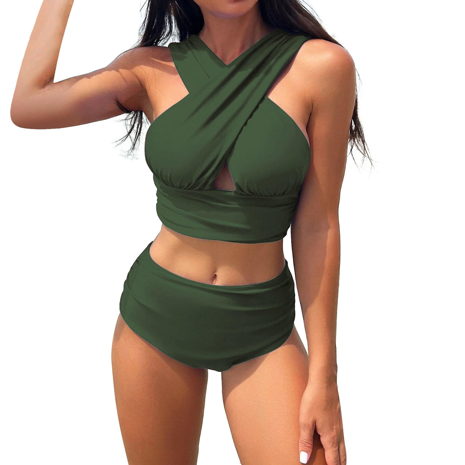 Hcuribad Swim Suits For Women 2024 Womens Solid Color Sexy Halter