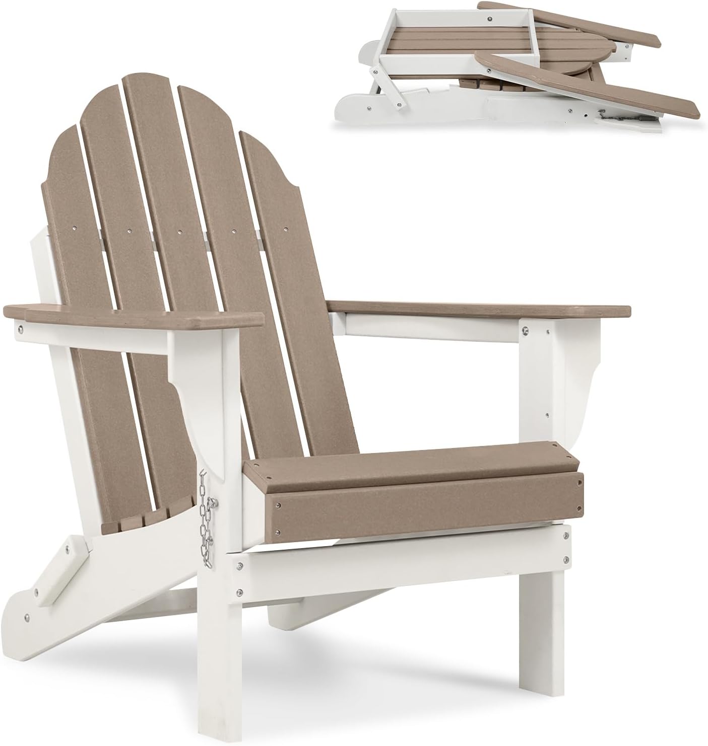 **hdpe outdoor all-weather folding adirondack chair for patio, garden ...