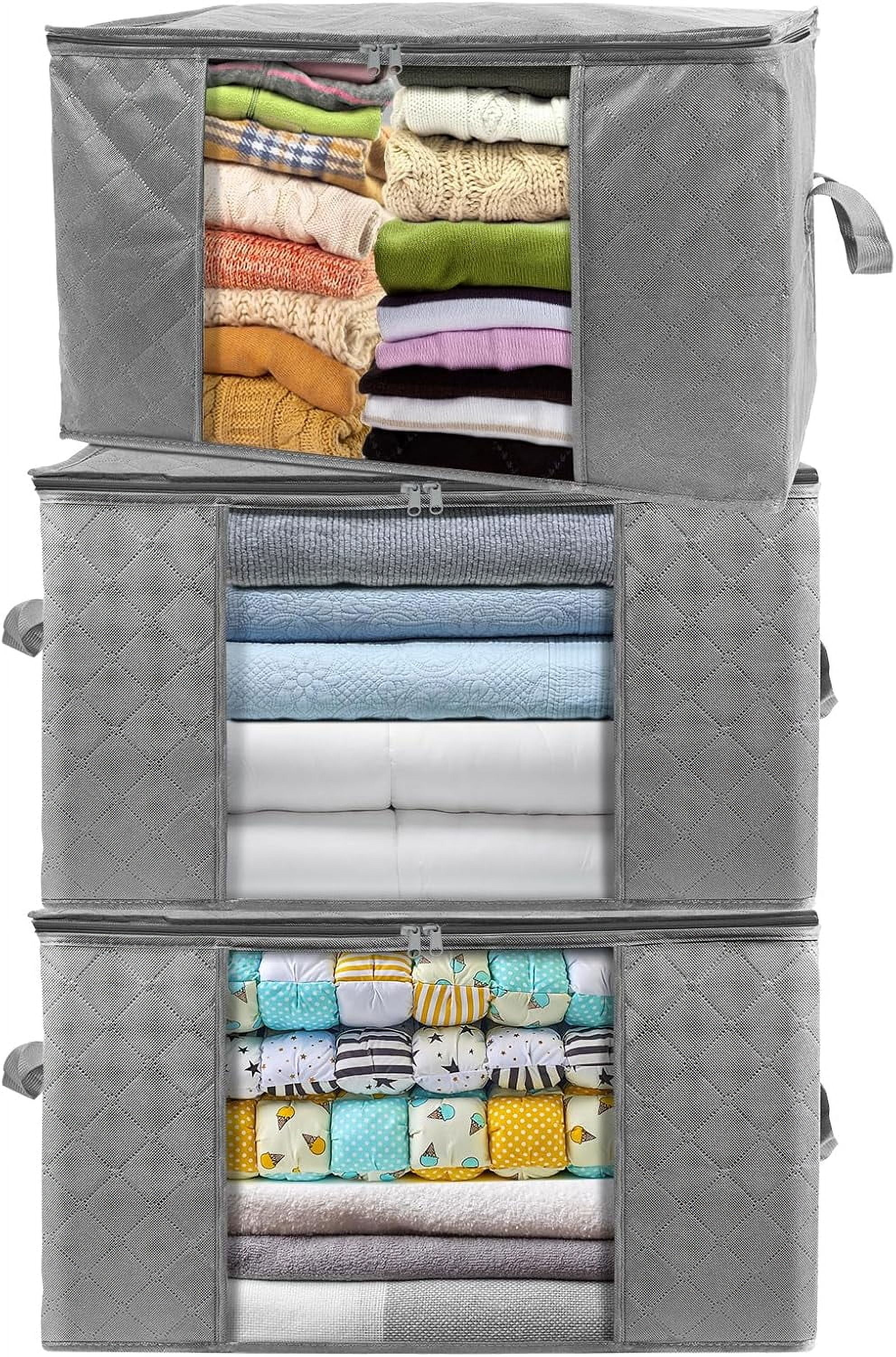 hdugfsjd HCOCM Clothes Storage Bags With Lid 90L Large Under The Bed Clothing Storage Boxes Box ...