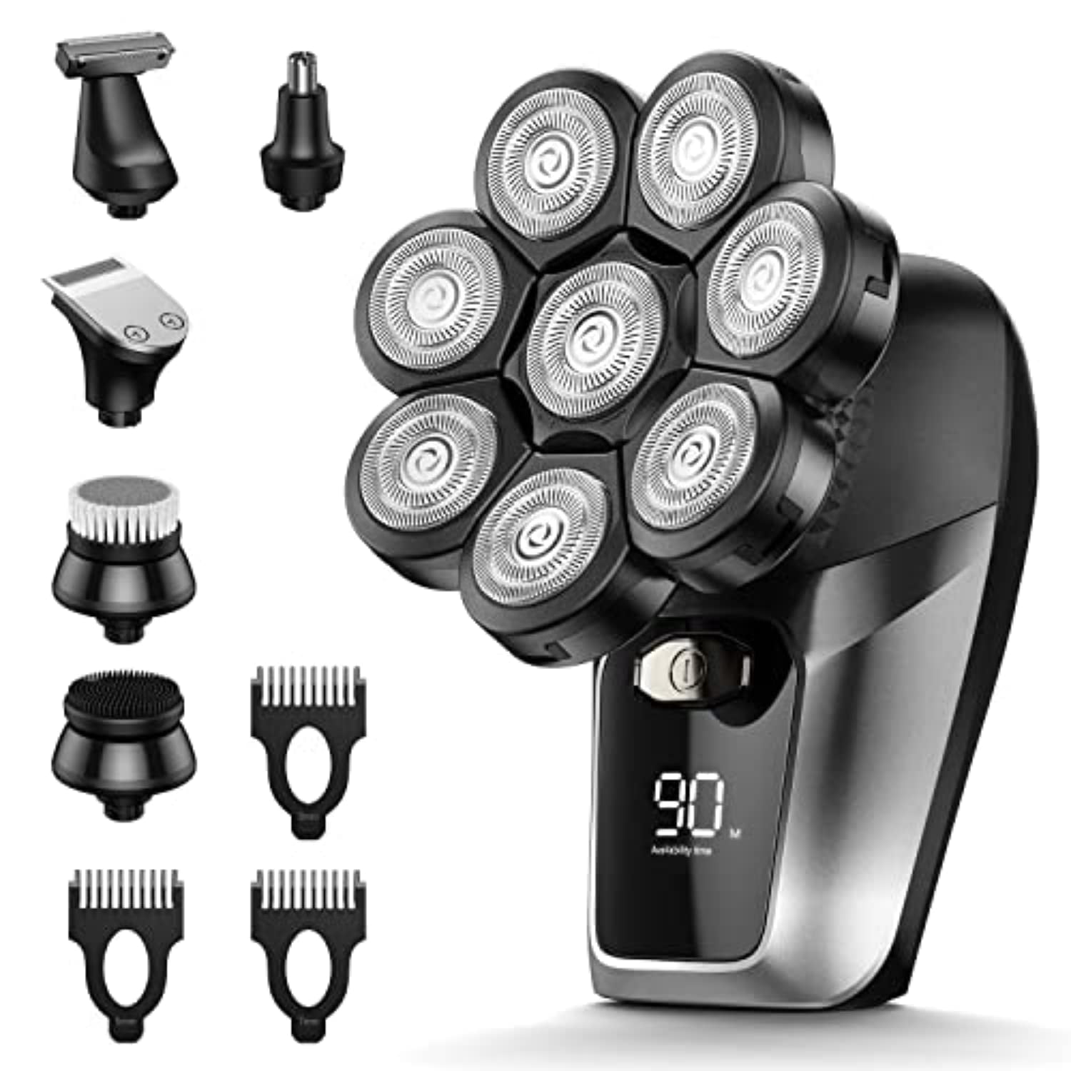 head shavers for bald men, 8D electric bald razor with nose hair ...