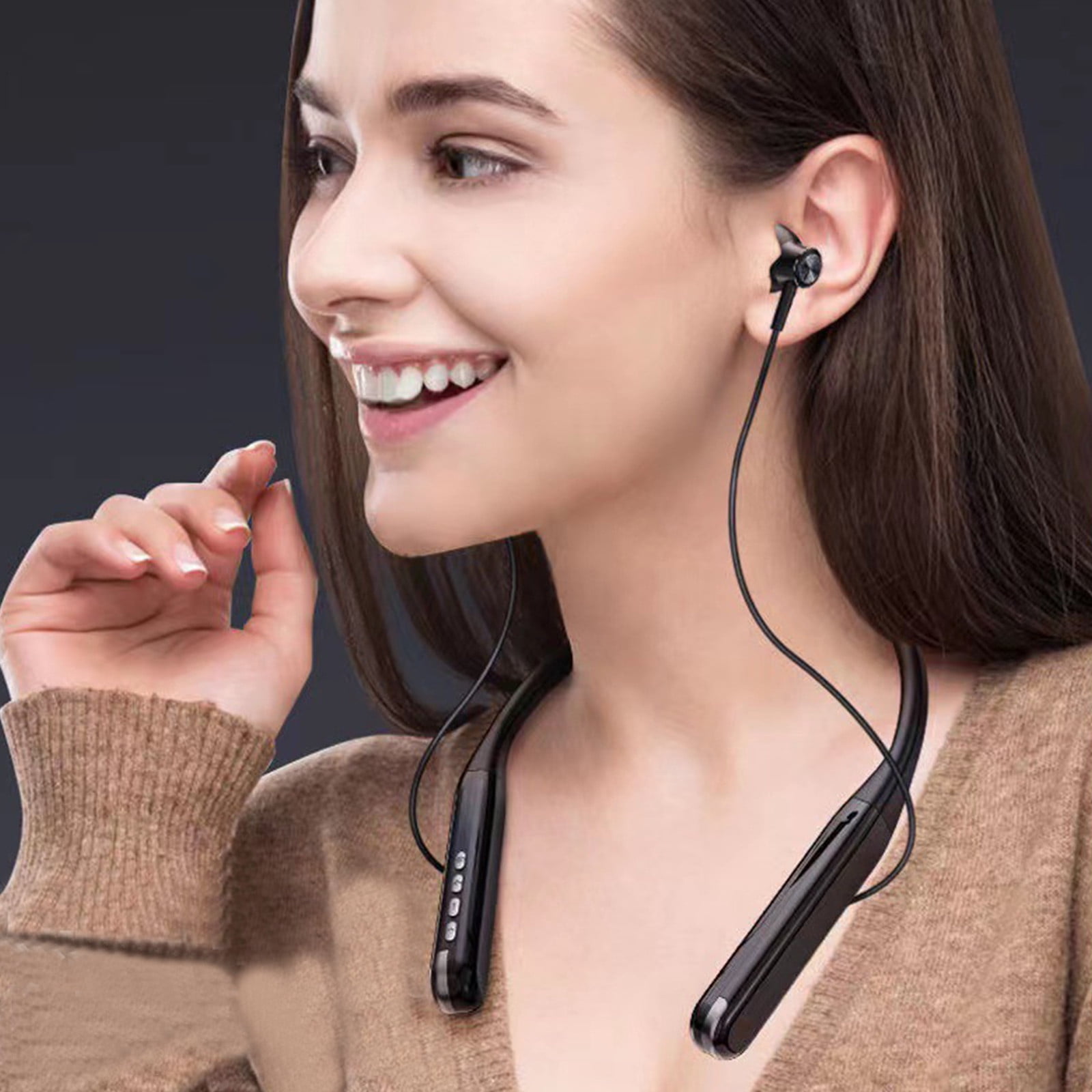 headset wireless bluetooth noise cancelling headphones Neck Hanging ...