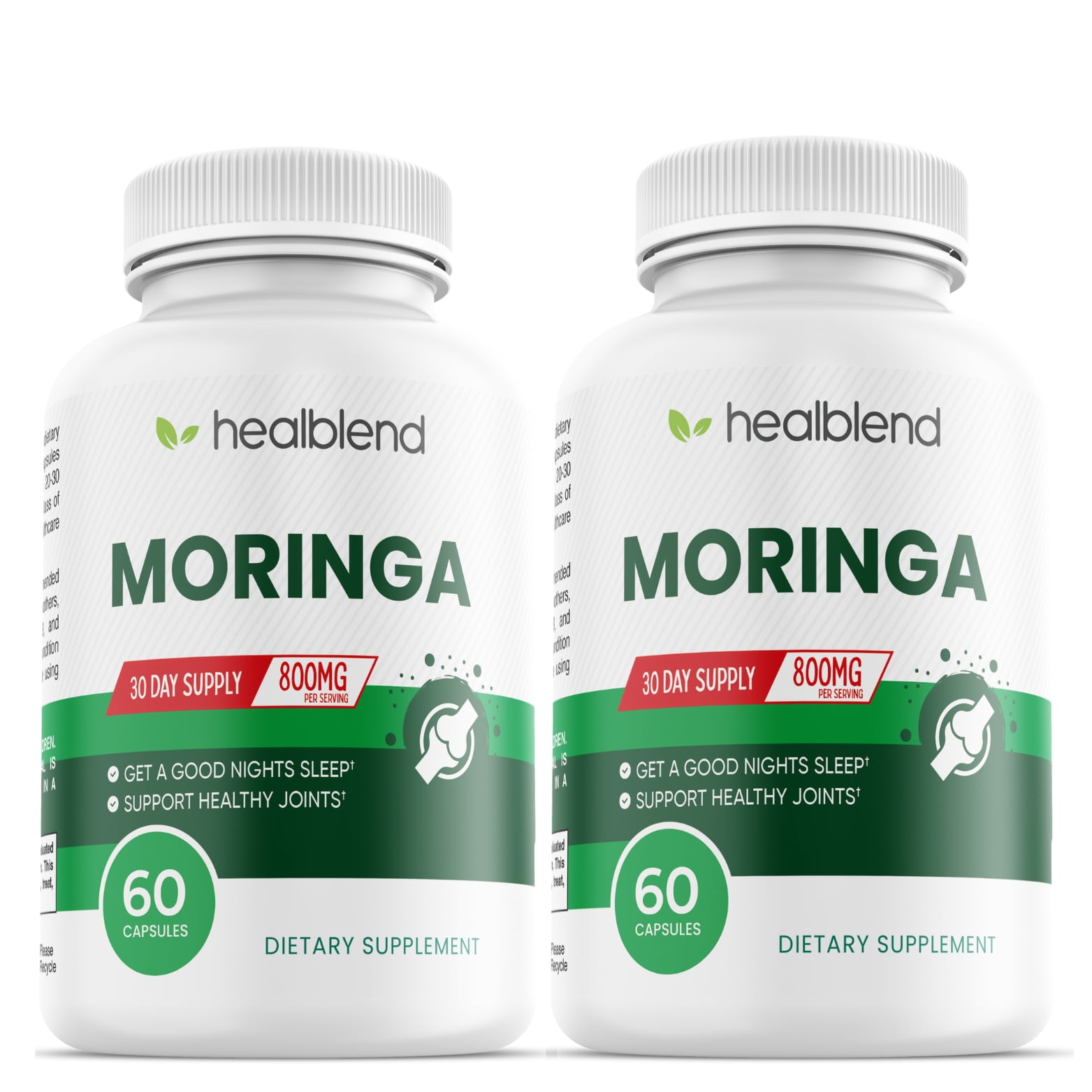 healblend Moringa Oleifera Leaf Powder Capsules - Superfood Supplement ...