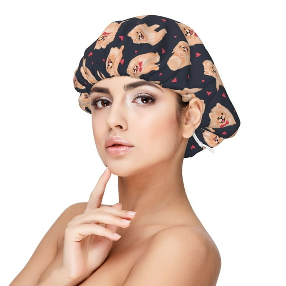 heart Dog Puppy Silk Bonnet for Sleeping Women Men, Adjustable Elastic ...