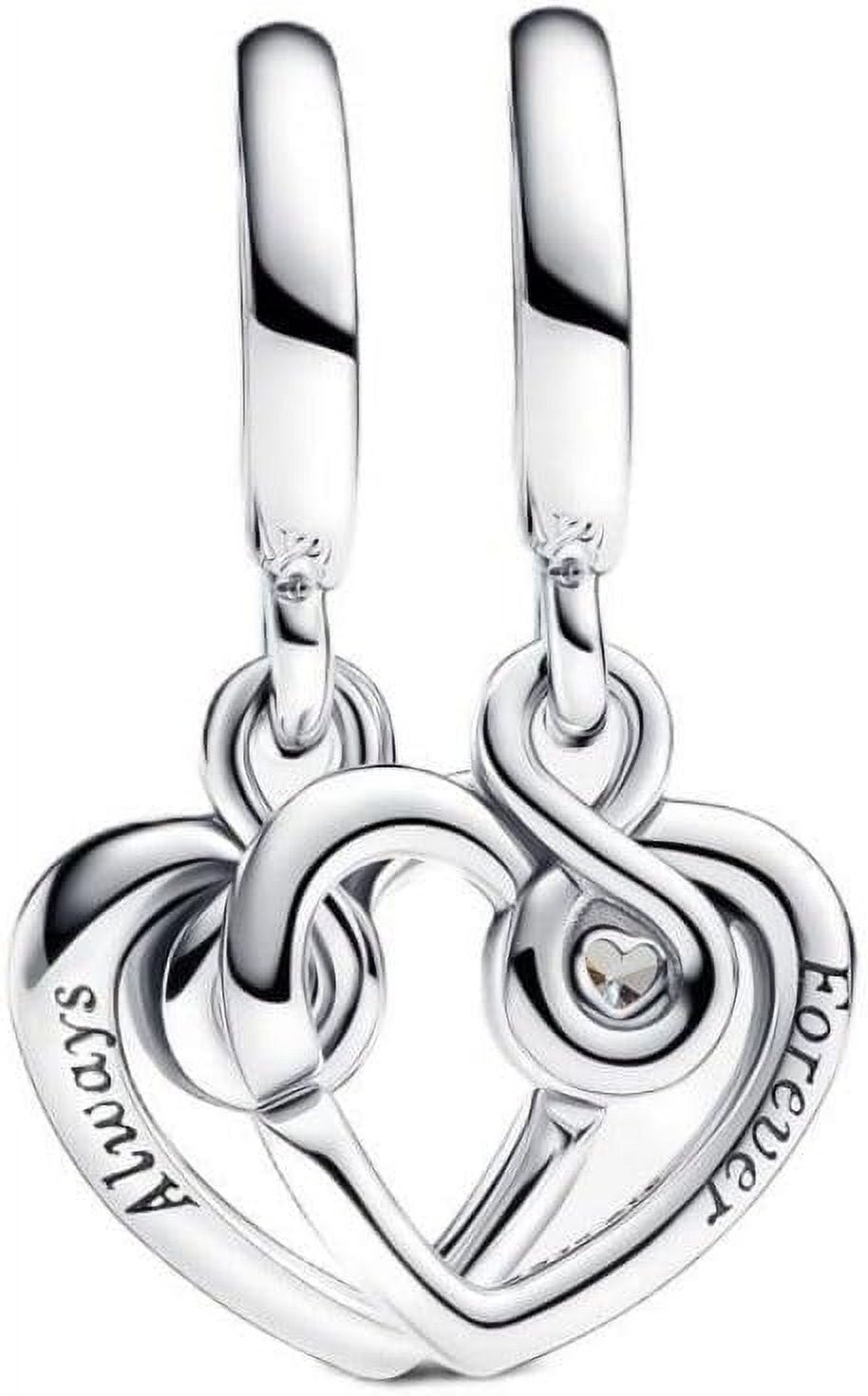 heart Infinity Charm 925 Sterling Silver Openwork Bead for Charm ...