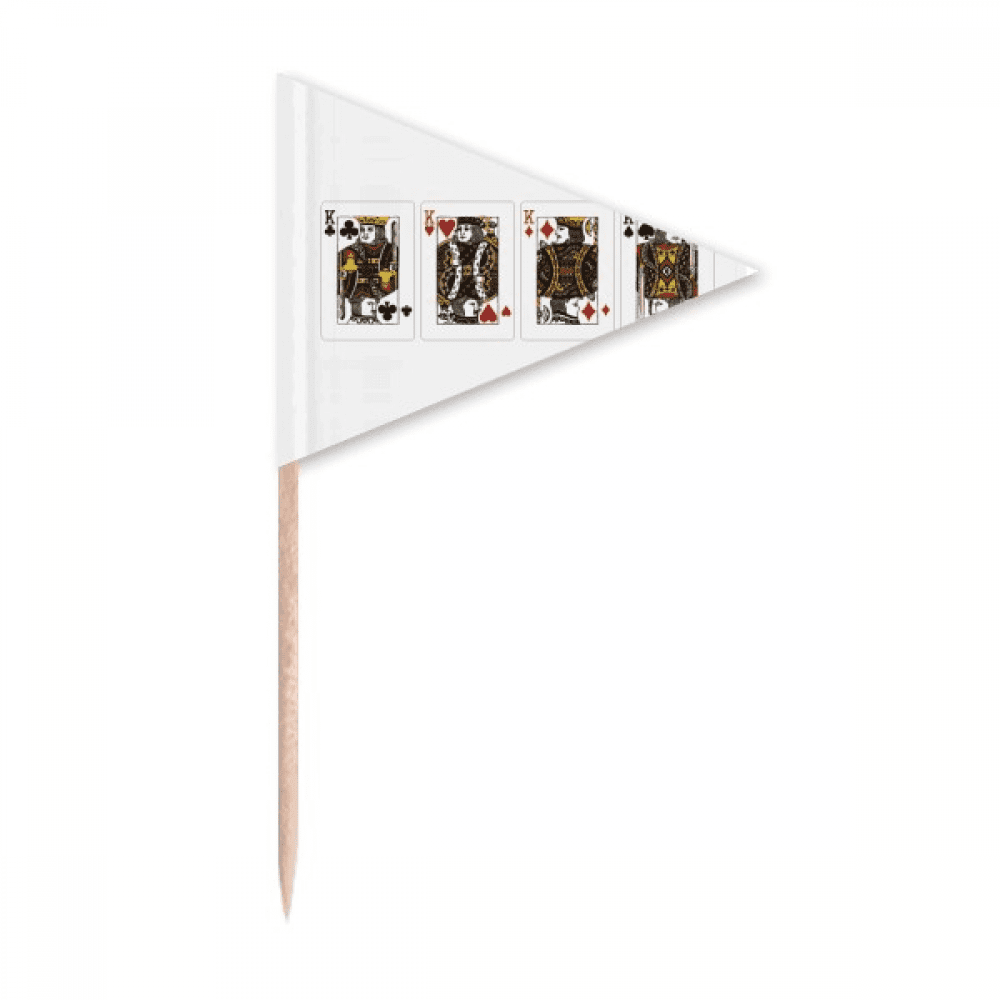 heart spade club k pattern Toothpick Triangle Cupcake Toppers Flag ...