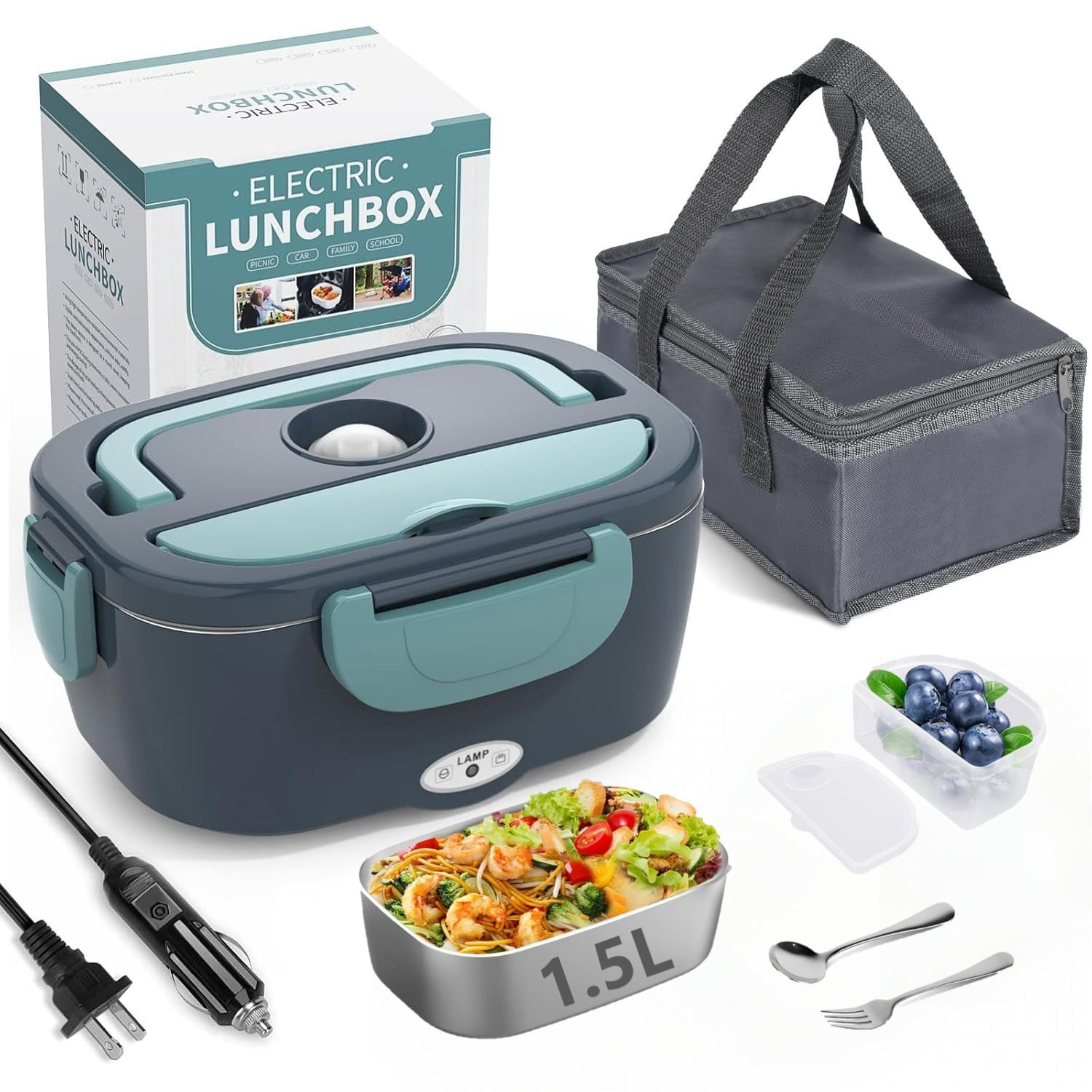 Behome Electric Lunch Box, 3 in 1 Heated Lunch Boxes for Adults ...