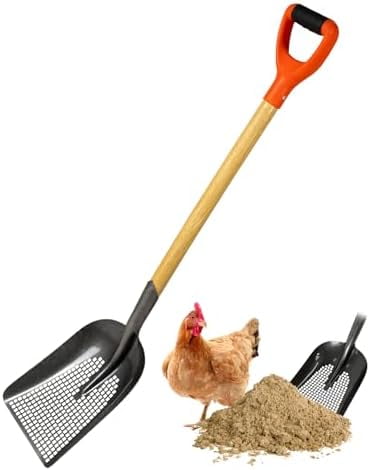 heavy duty metal square point shovel with 30" wood handle digger sifter ...
