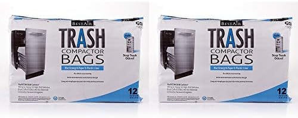 heavy duty trash compactor bags, 16'' d x 9'' w x 17'' h, pack of 2 (24 ...
