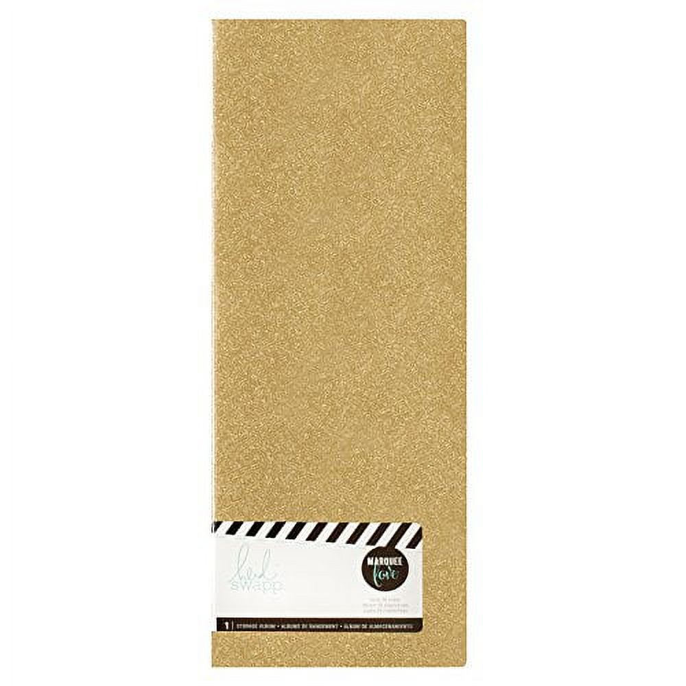 heidi swapp lightbox insert storage album 4.875"x10.5"-gold glitter ...