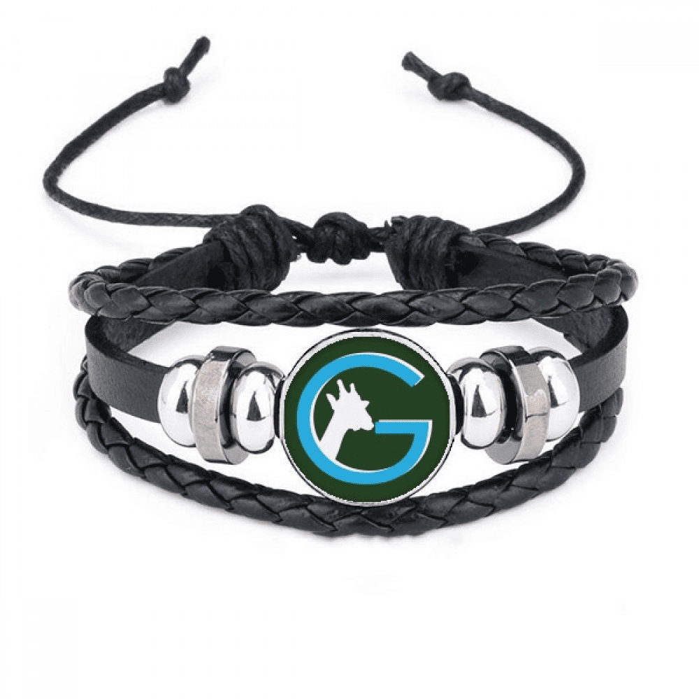 height giraffe outline neck bracelet braided leather woven wristband ...