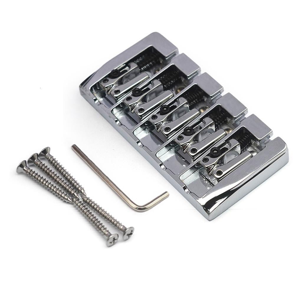 hejhncii 5 String Bass Bridge Assembly, 5 Strings Bass Bridge for 5 ...