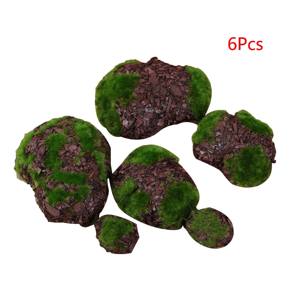 hejhncii 6Pieces Artificial Moss Rocks Decorative False Moss Tree Moss ...