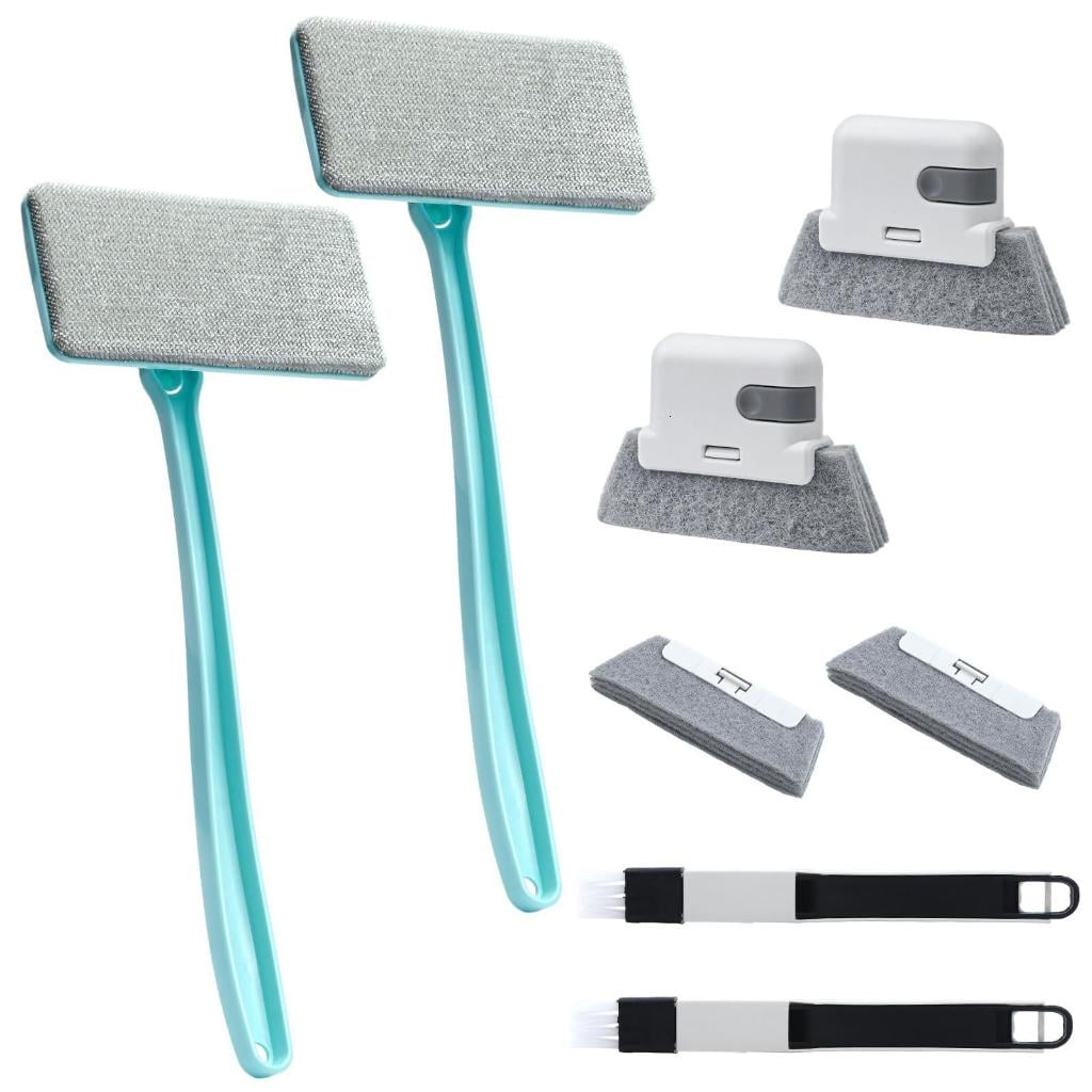 hejhncii 8 Pack Window Windowsills Scrubber Set Constructed In Squeegee ...