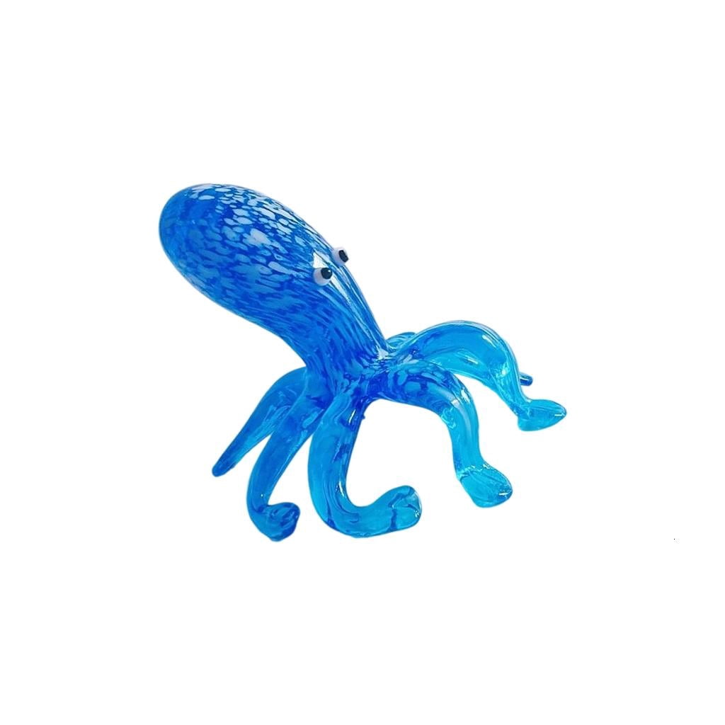 hejhncii Artistic Glass Colorful Octopuses Mini Statue Desktop ...