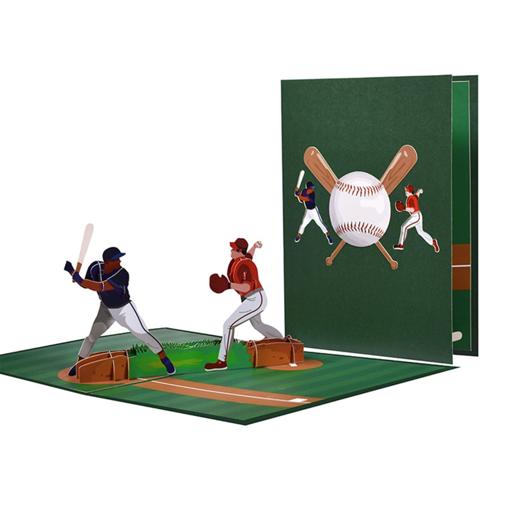 hejhncii Baseball Pop-Up Card with Envelope All Occasion Retirement ...