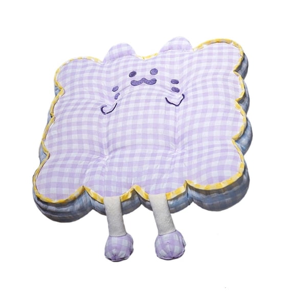 hejhncii Breathable Checkered Seat Cushion Cartoon Cats Ear Design High ...