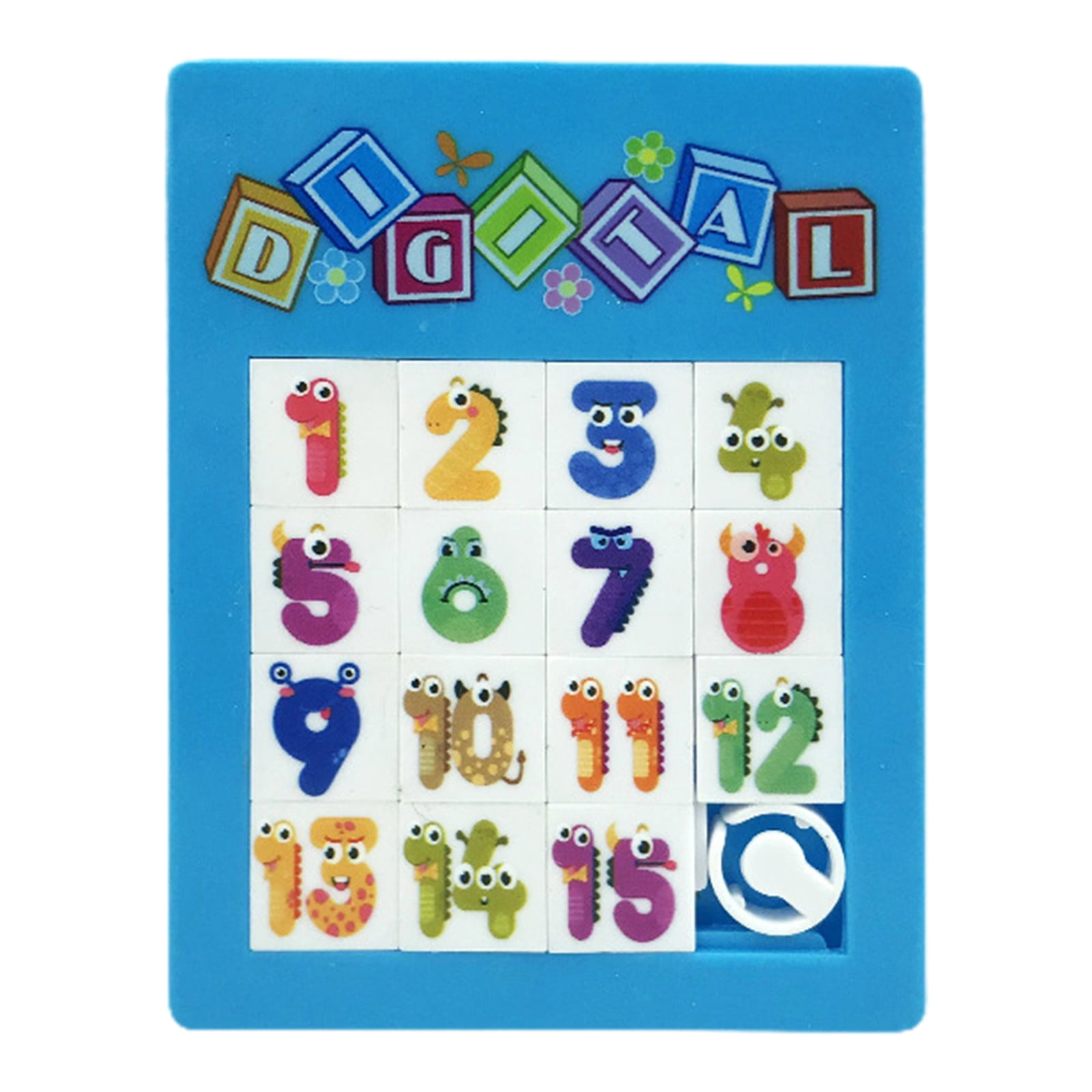 hejhncii Children Number Slide Puzzle Toy Educational for 6-8 Kids 3D ...