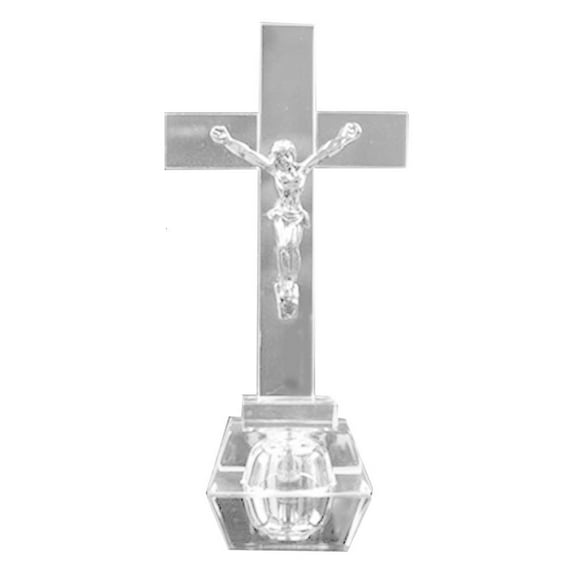 hejhncii Crystal Cross Church Relics Jesus on the Stand for Cross ...