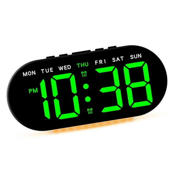 hejhncii Elegant Bedside Clock With Large Led Screen Date Time ...