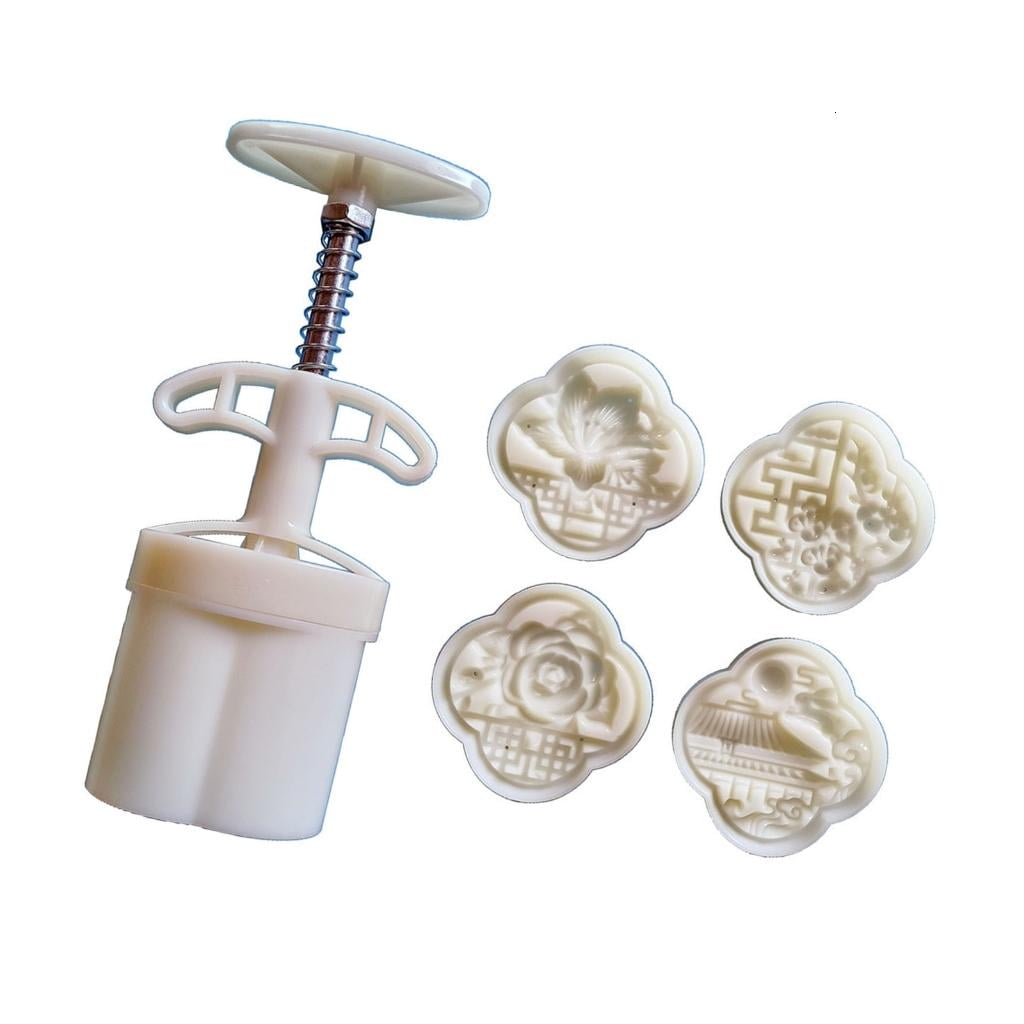 hejhncii Elegant Mooncakes Stamp Set 75g Flower Mooncakes Press for ...
