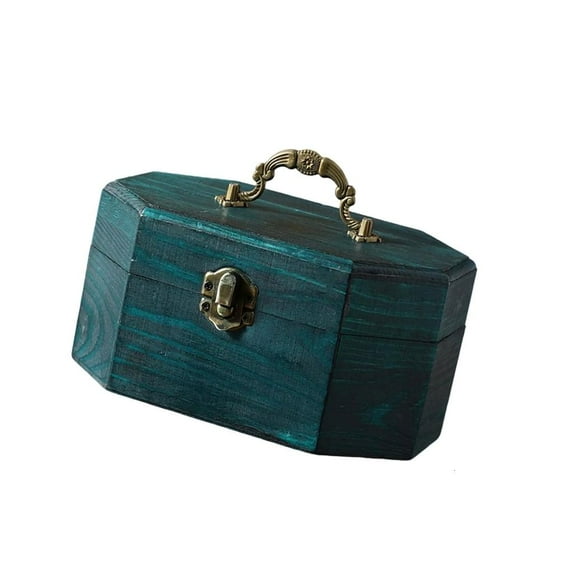 hejhncii Elegant Wooden Treasure Container Octagonal Box for Jewelry ...