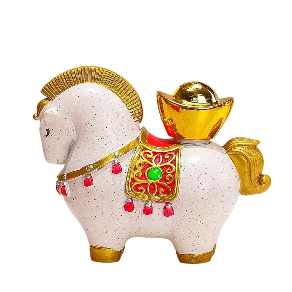 hejhncii Festives Chinese Zodiacs Horse Resins Ornament Cartoon Home ...
