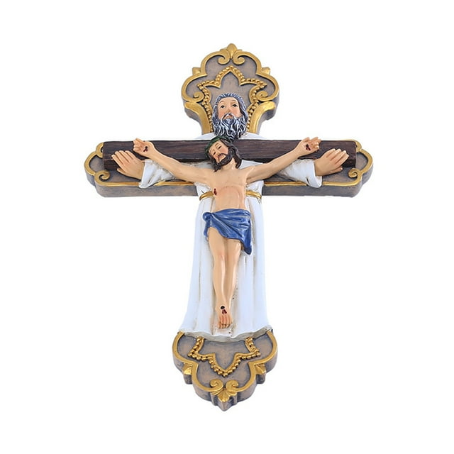 hejhncii Holy Crucifix Resin Jesus for Cross with God Religious Crucifixion Statue Catholic ...