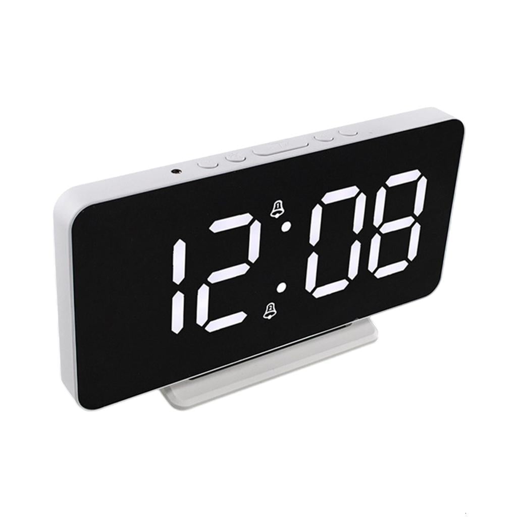 hejhncii LED Alarm Clock Large Clear Display Date Temperature Double ...