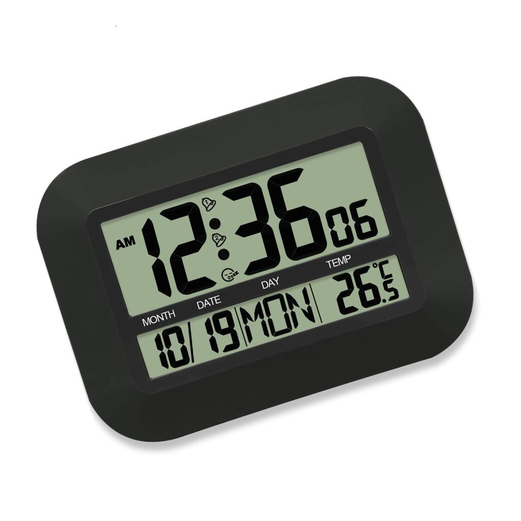 hejhncii Large LED Display Modern Clock Wall Mount Features Room ...