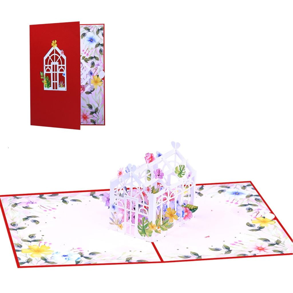 hejhncii Lovely 3D Popup Flower Homes Greeting Card for Celebrating ...